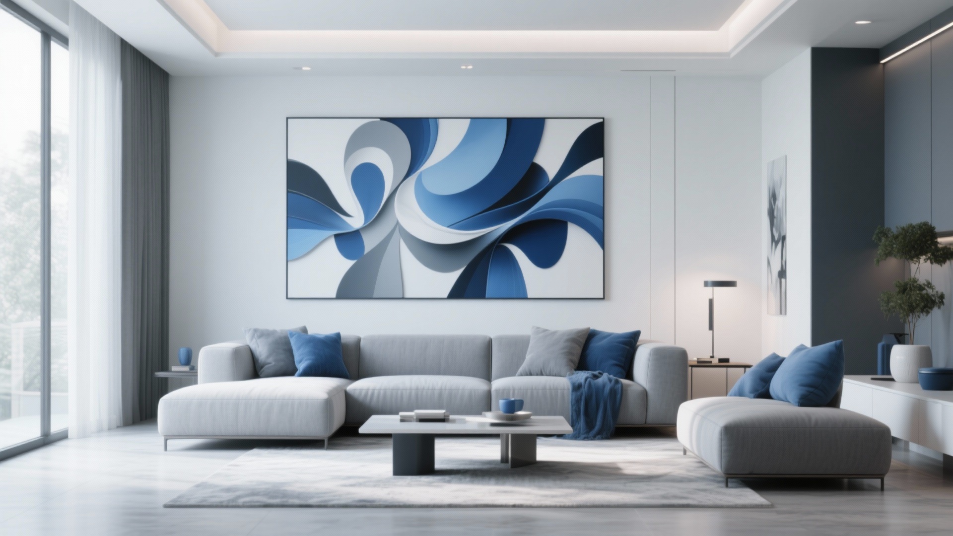 10 Blue and Gray Living Room Ideas