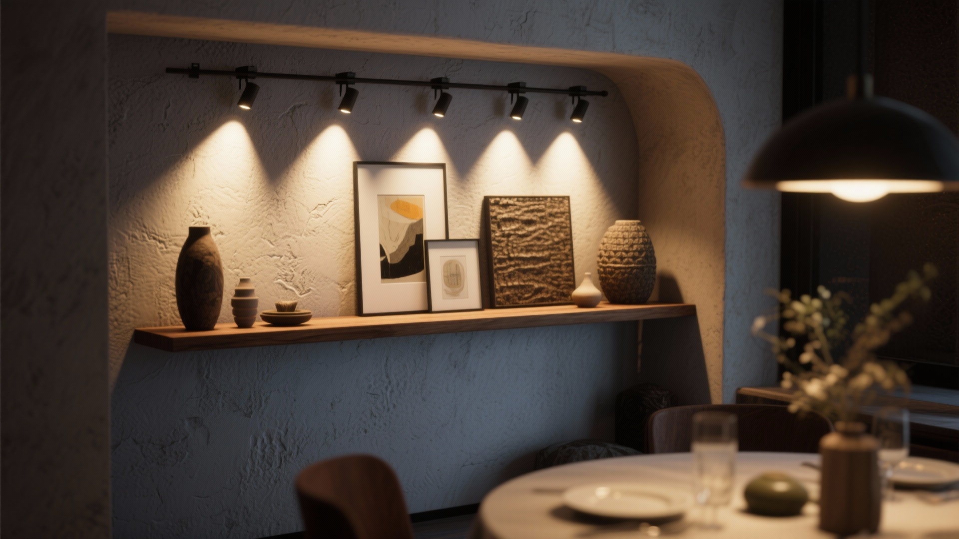Track lights dining room: 5 practical ideas
