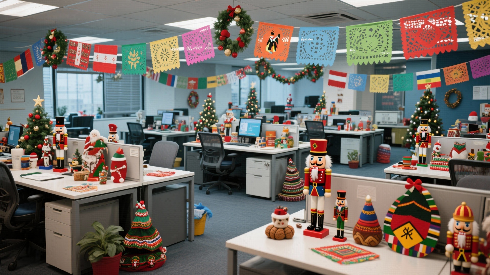 Office Too Small for Christmas Decor? 10 Office Christmas Themes