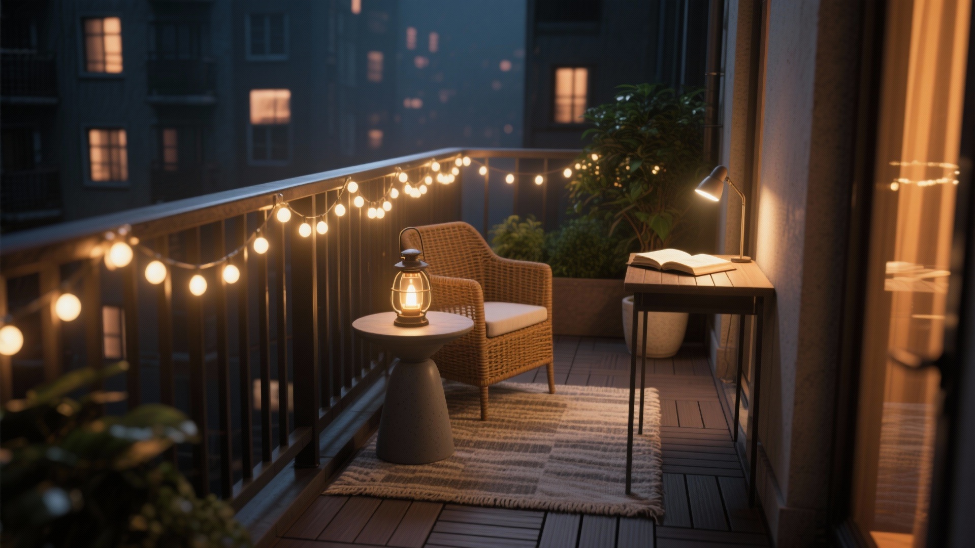 Small Balcony Feels Dark? 5 Apartment Balcony at Night Ideas