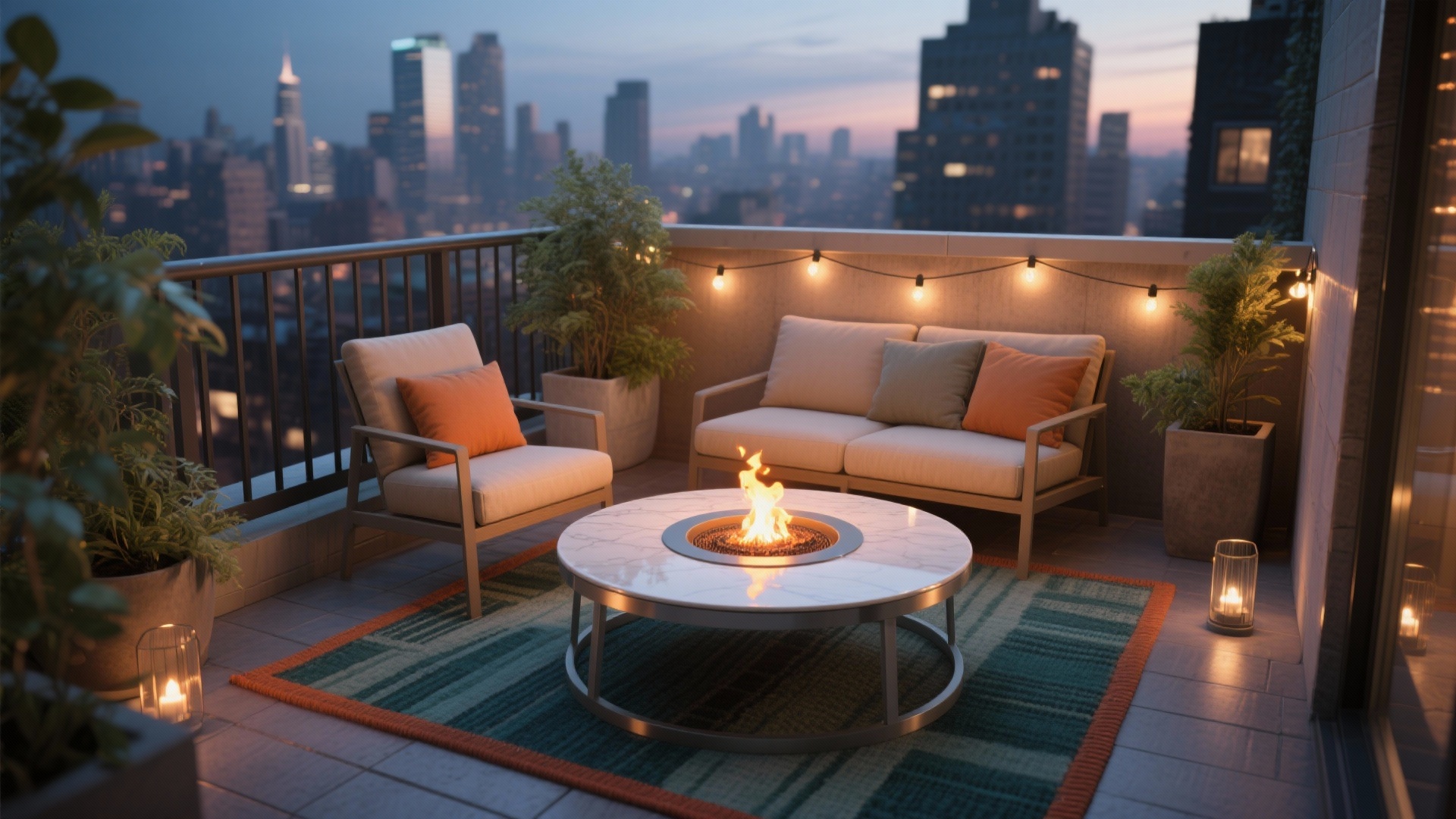 Small Fire Pit Table for Balcony: Space-Saving Warmth