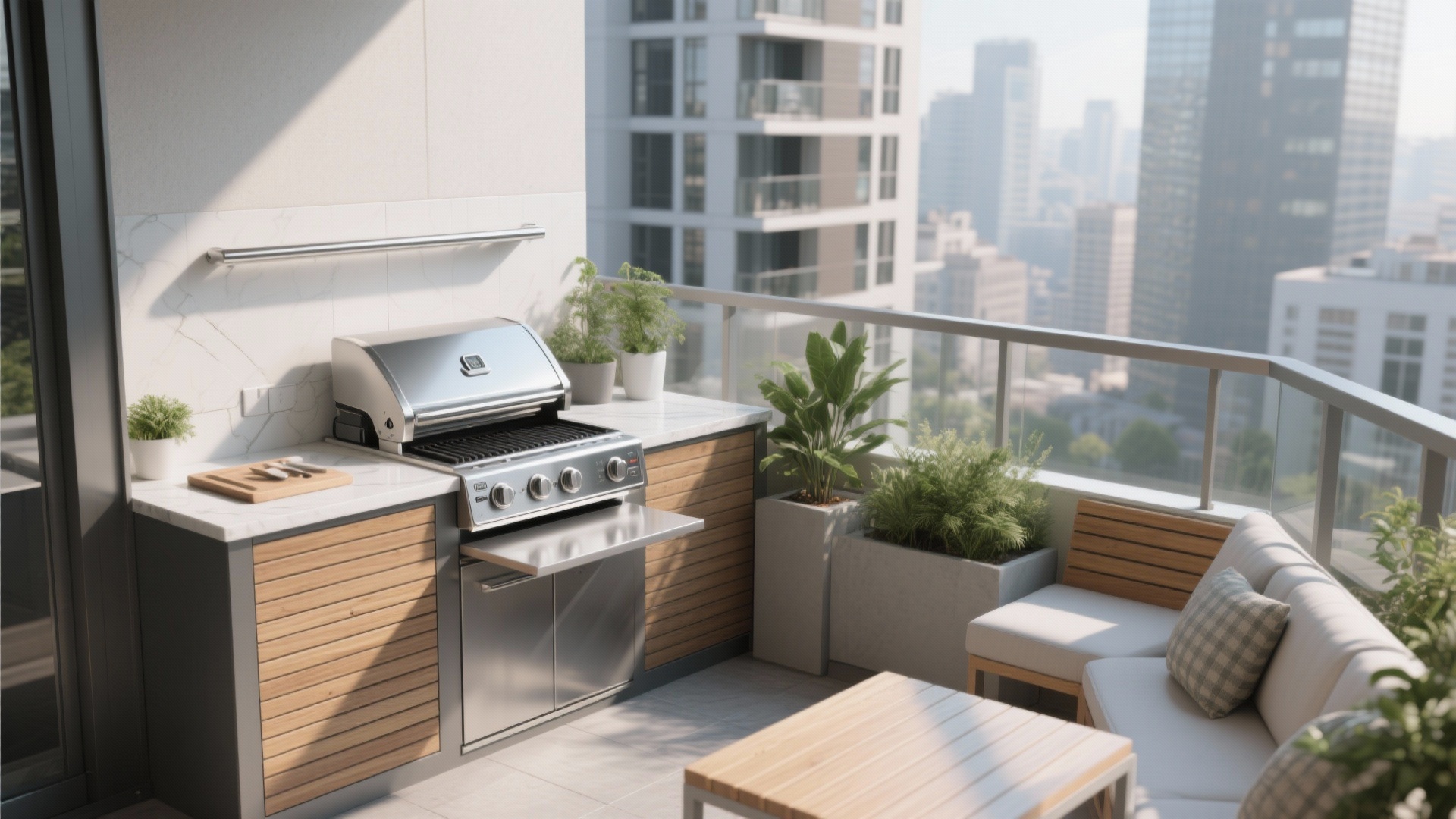 5 Ideas: Modern Grill Design for Balcony Living