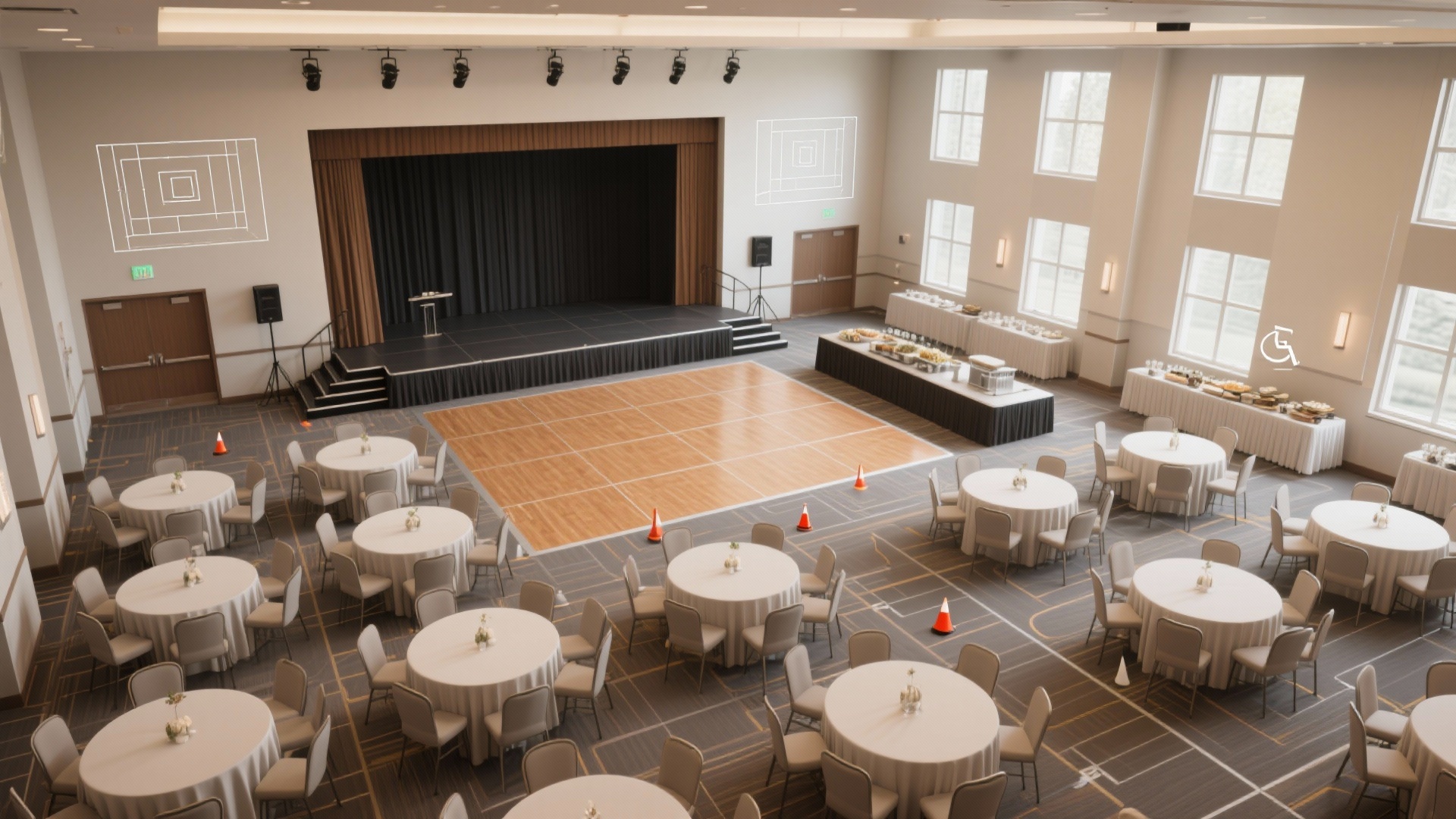 Banquet Hall CAD Block Guide for Designers