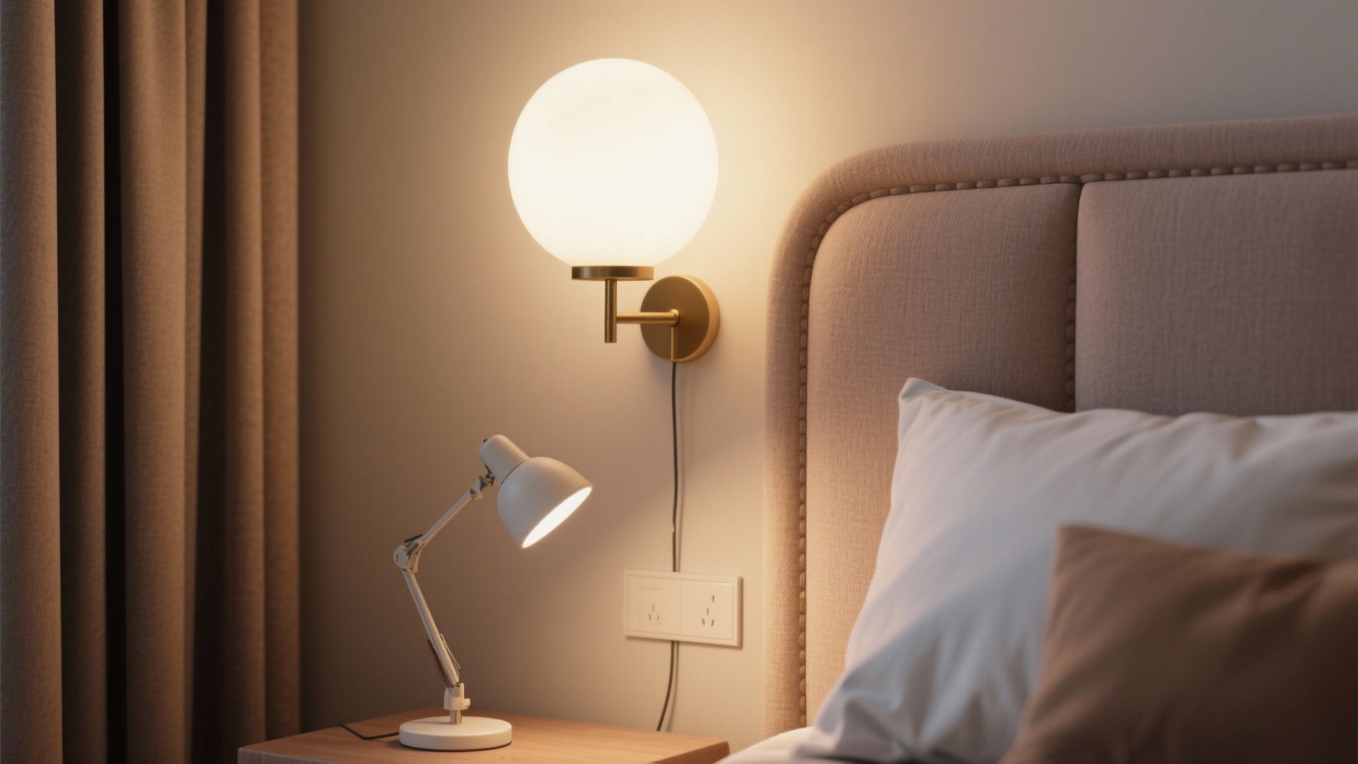 Small Room Feels Cramped? Place a Large Round Wall Light Right
