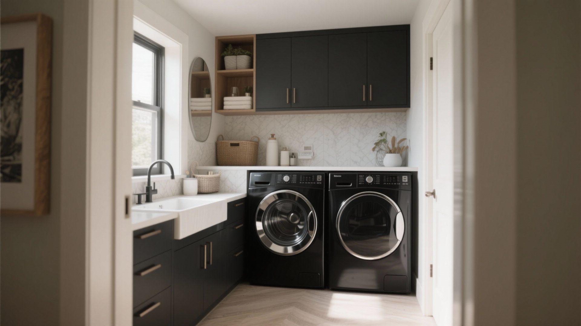 5 Laundry Room Ideas with Black Washer and Dryer