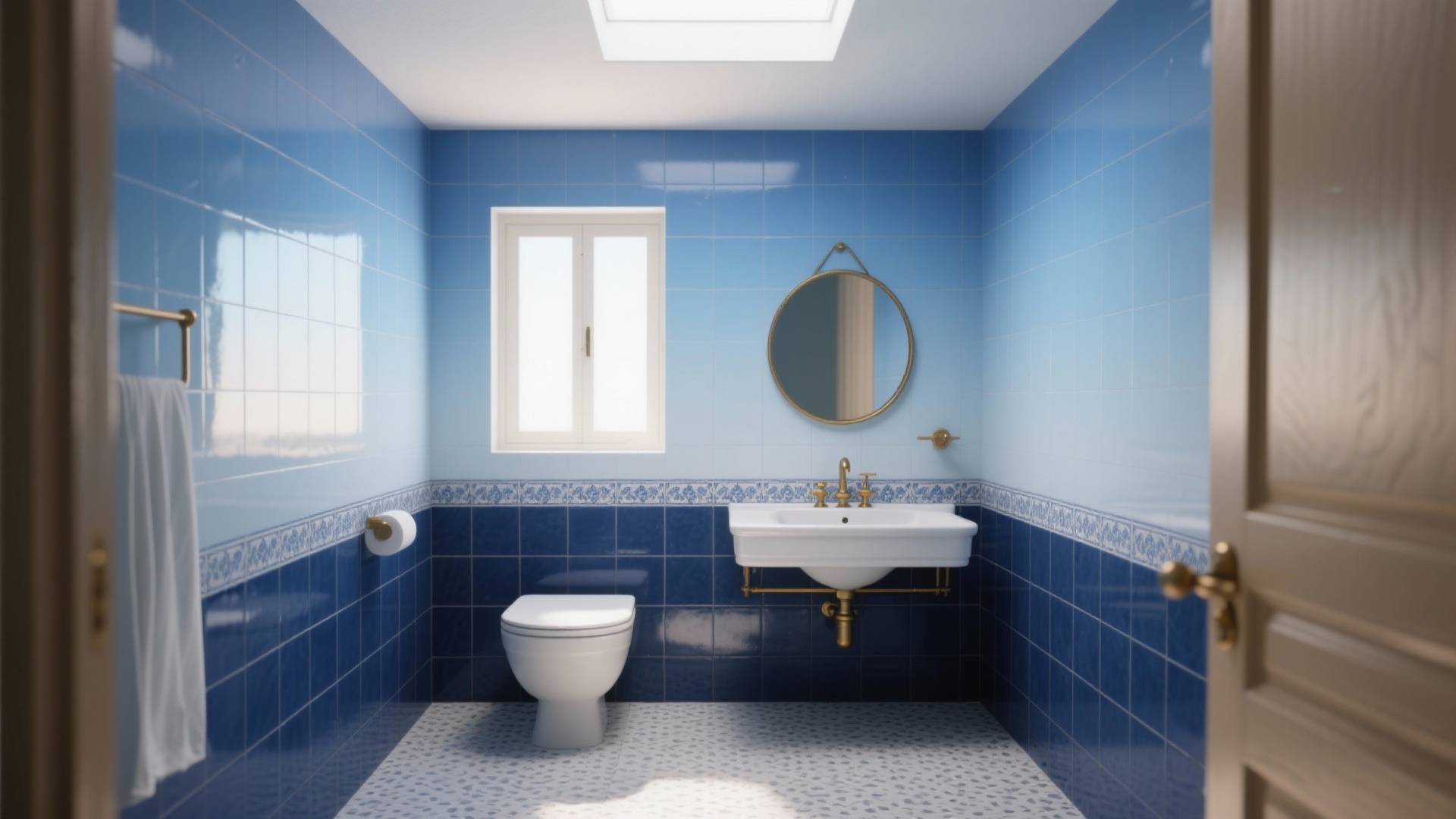 Small Bathroom Feels Dark? Blue Bathroom Wall Tiles Fix
