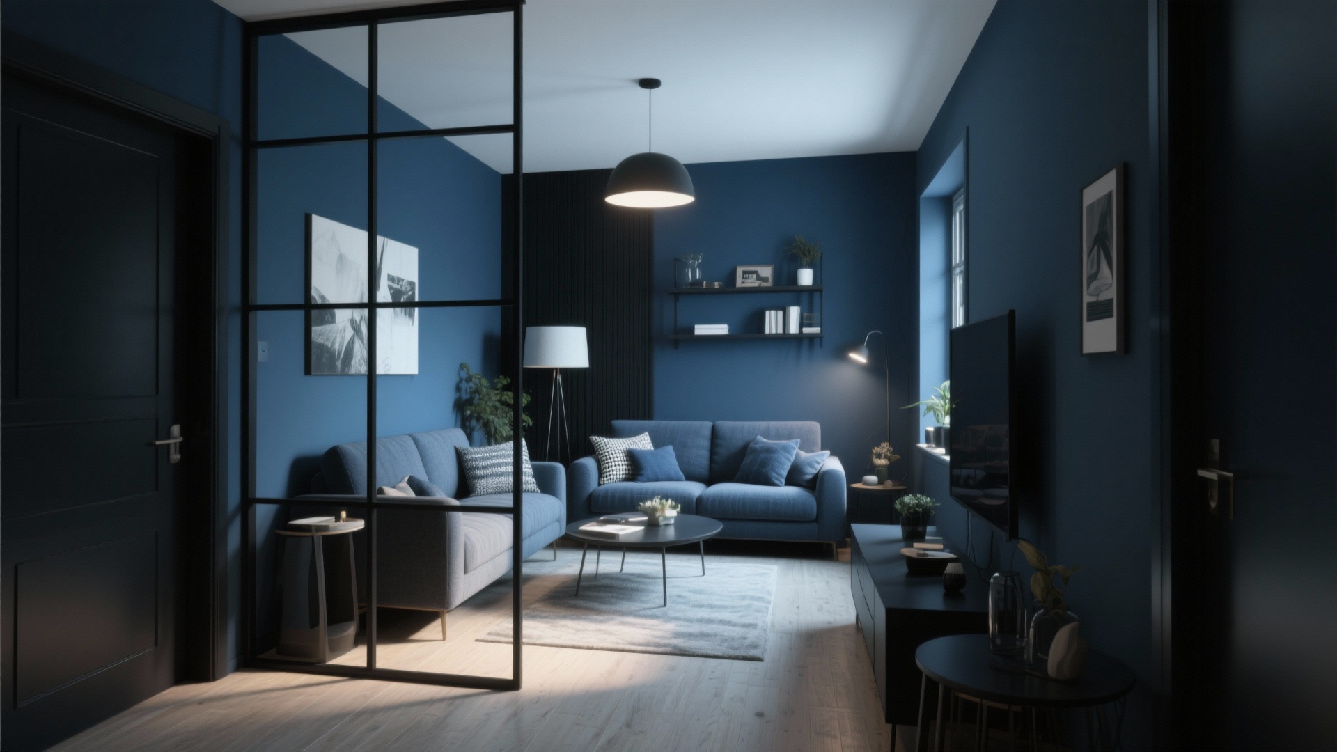 10 Blue and Black Living Room Ideas