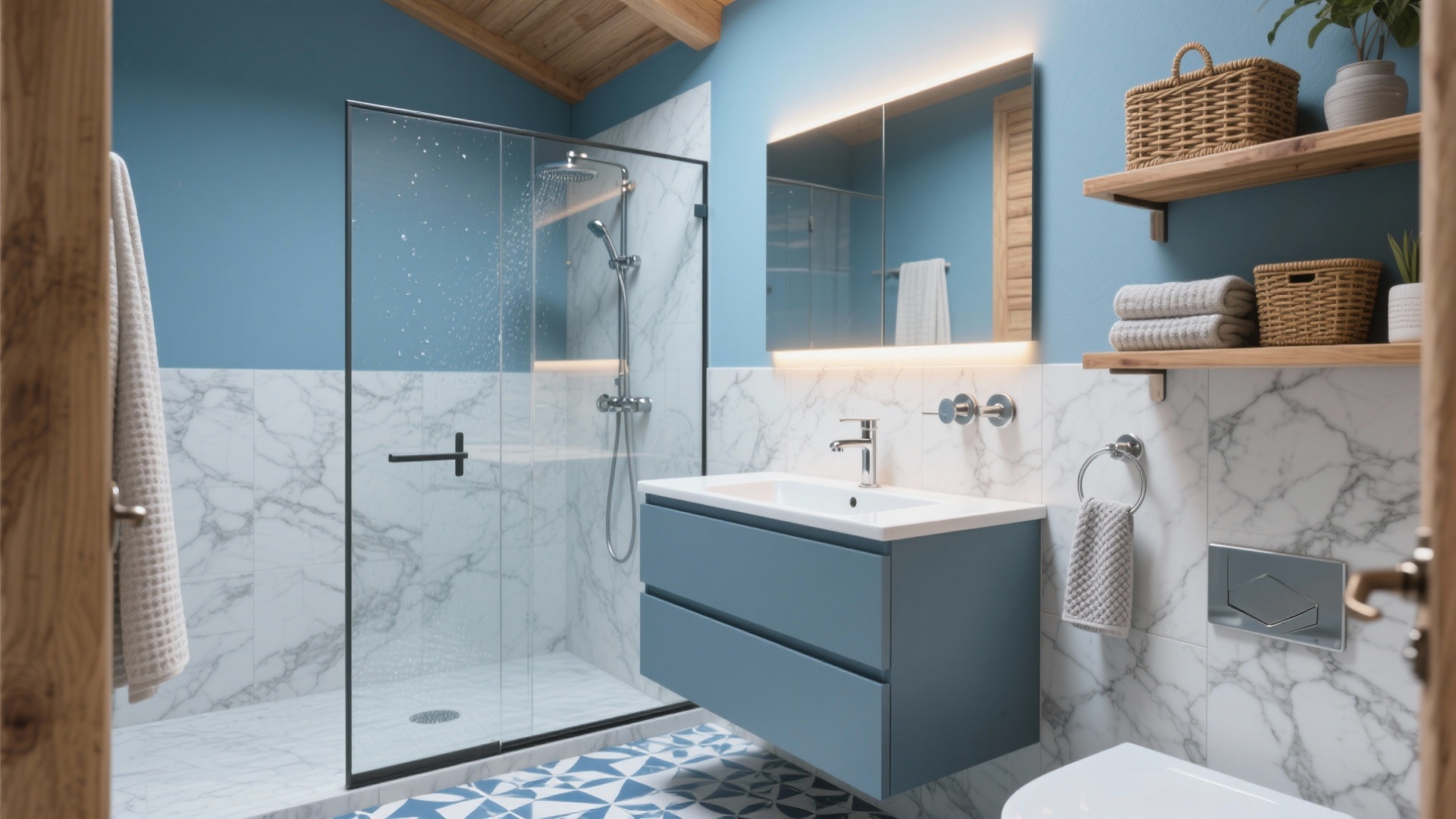 Blue Gray White Bathroom Ideas — 5 Inspirations