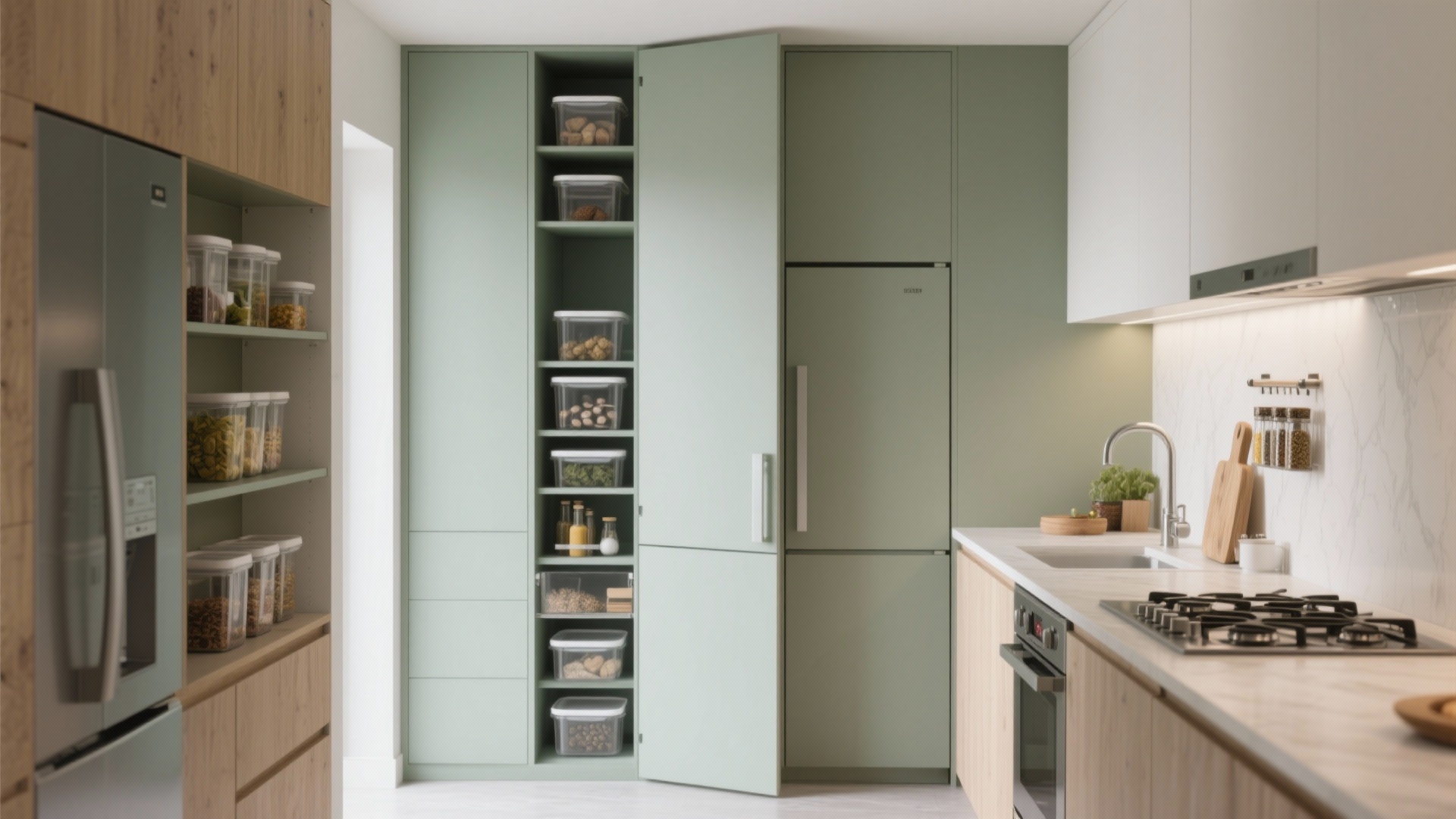 Small Kitchen Larder Too Cramped? Use Vertical Pantry Zones