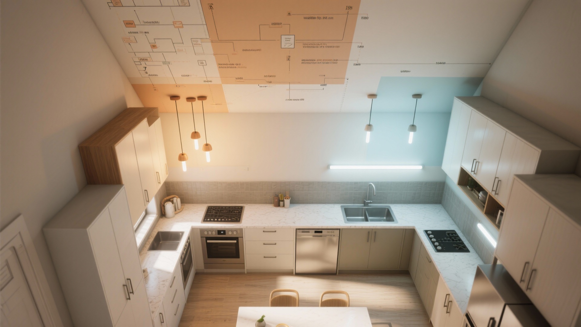 Small Kitchen Feels Dark or Low? 5 Ceiling Paint Ideas