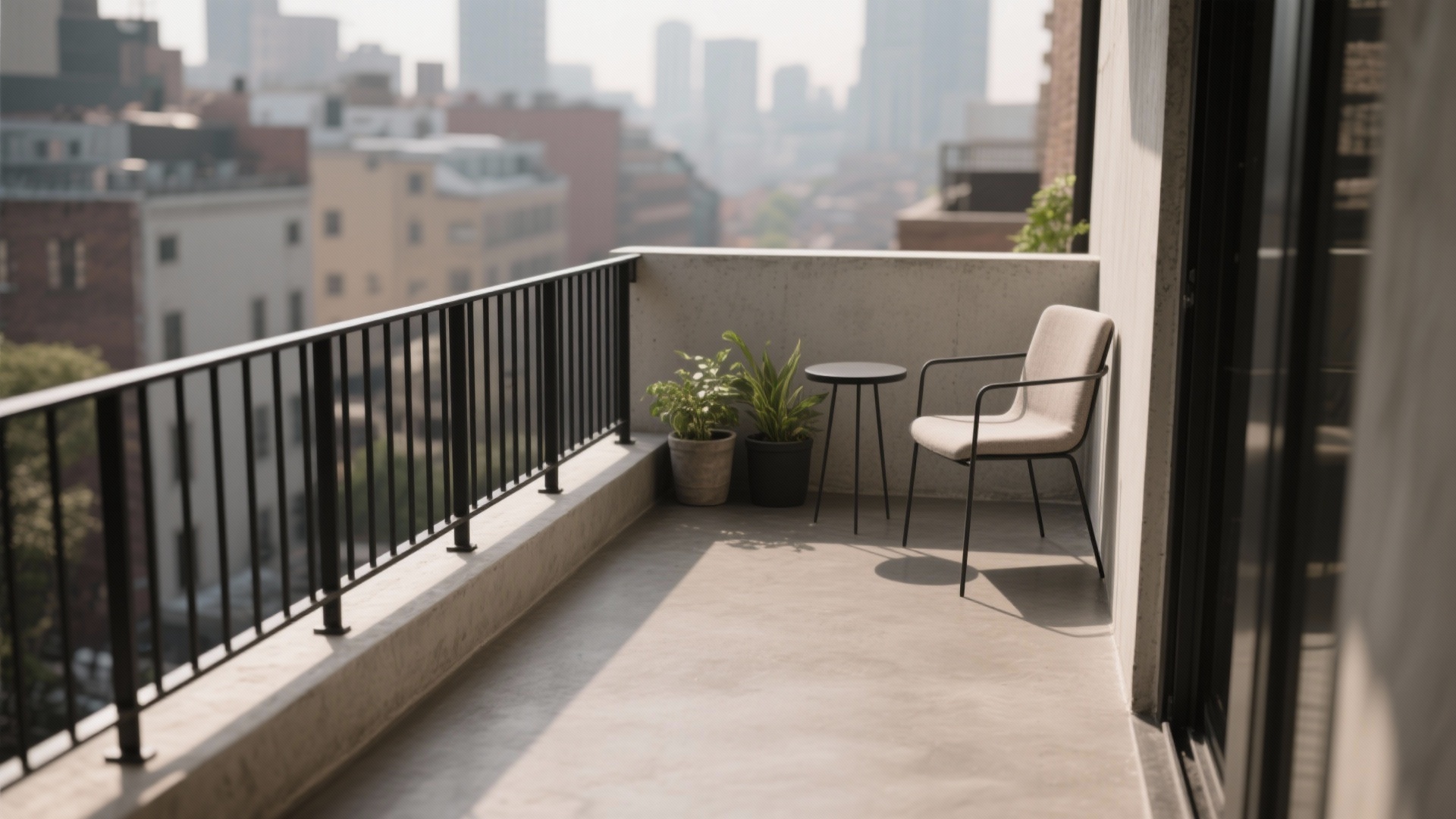 5 Balcony Design with Cement Ideas That Maximize Space
