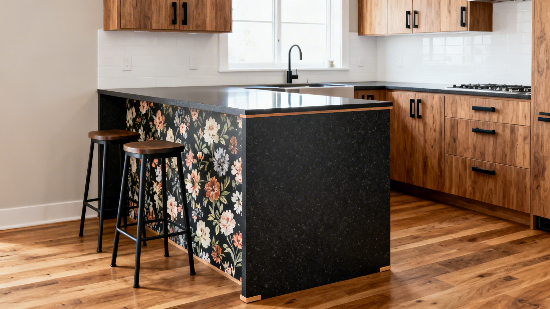 Small Kitchen Feels Plain? Flower Design Laminate Sheets