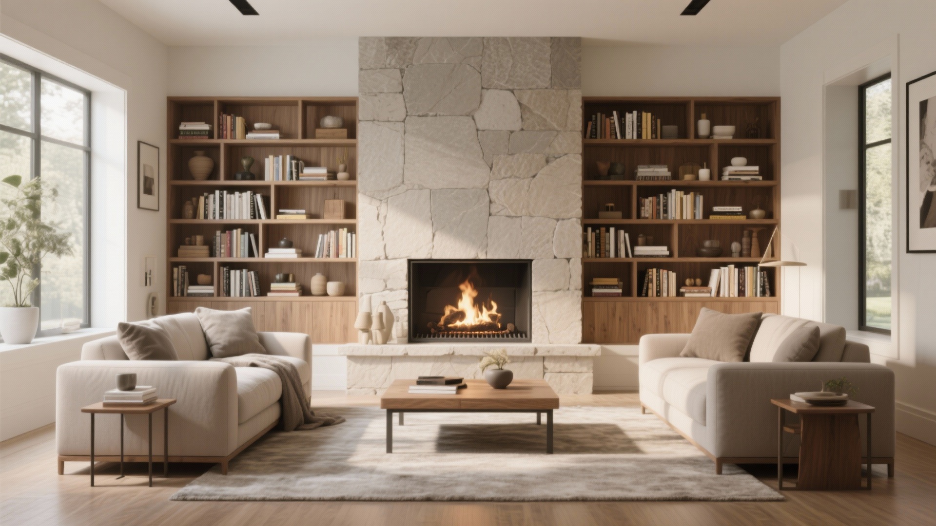 10 Inspiring Living Room Chimney Ideas