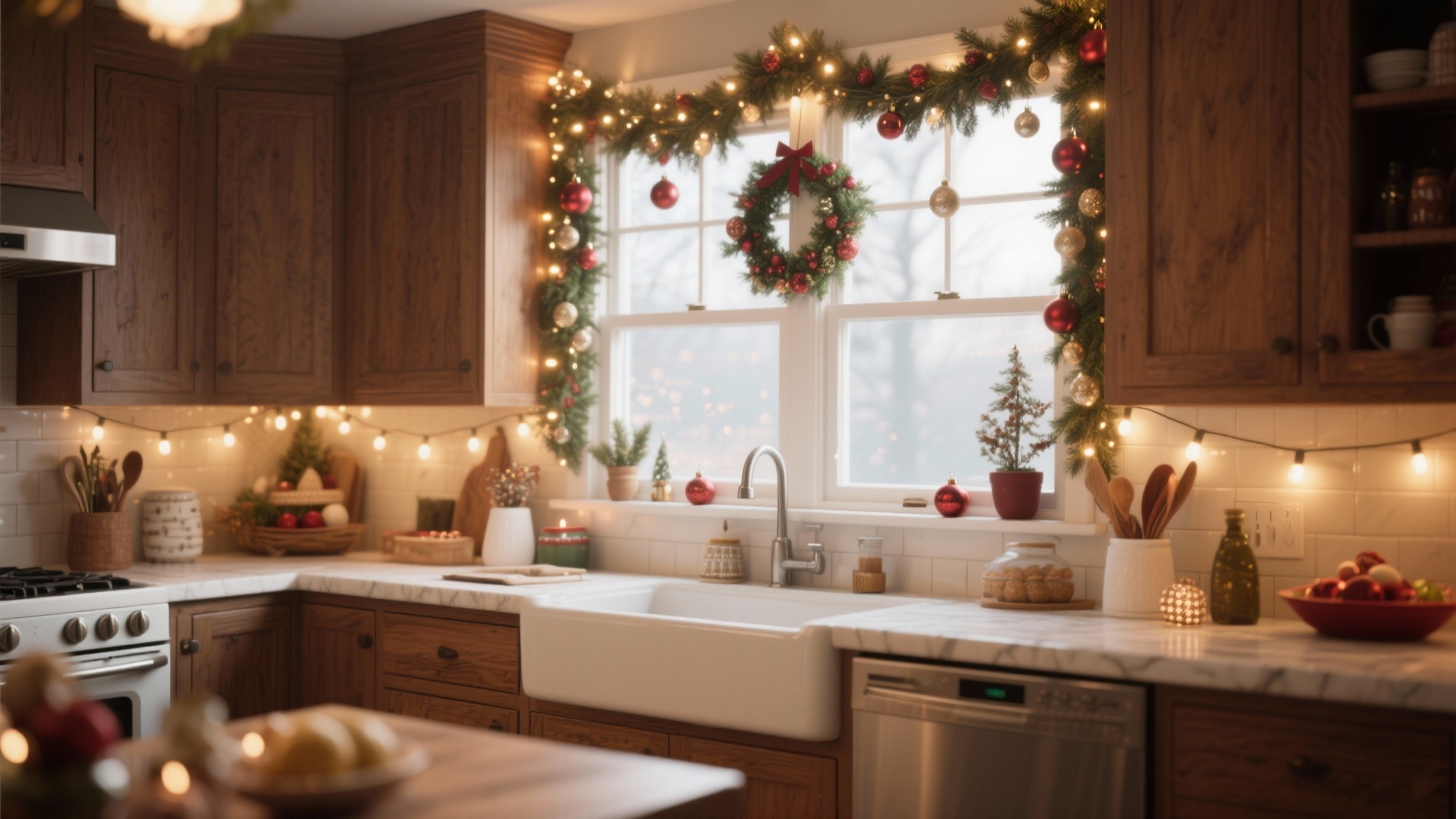 10 Christmas Kitchen Window Decor Ideas