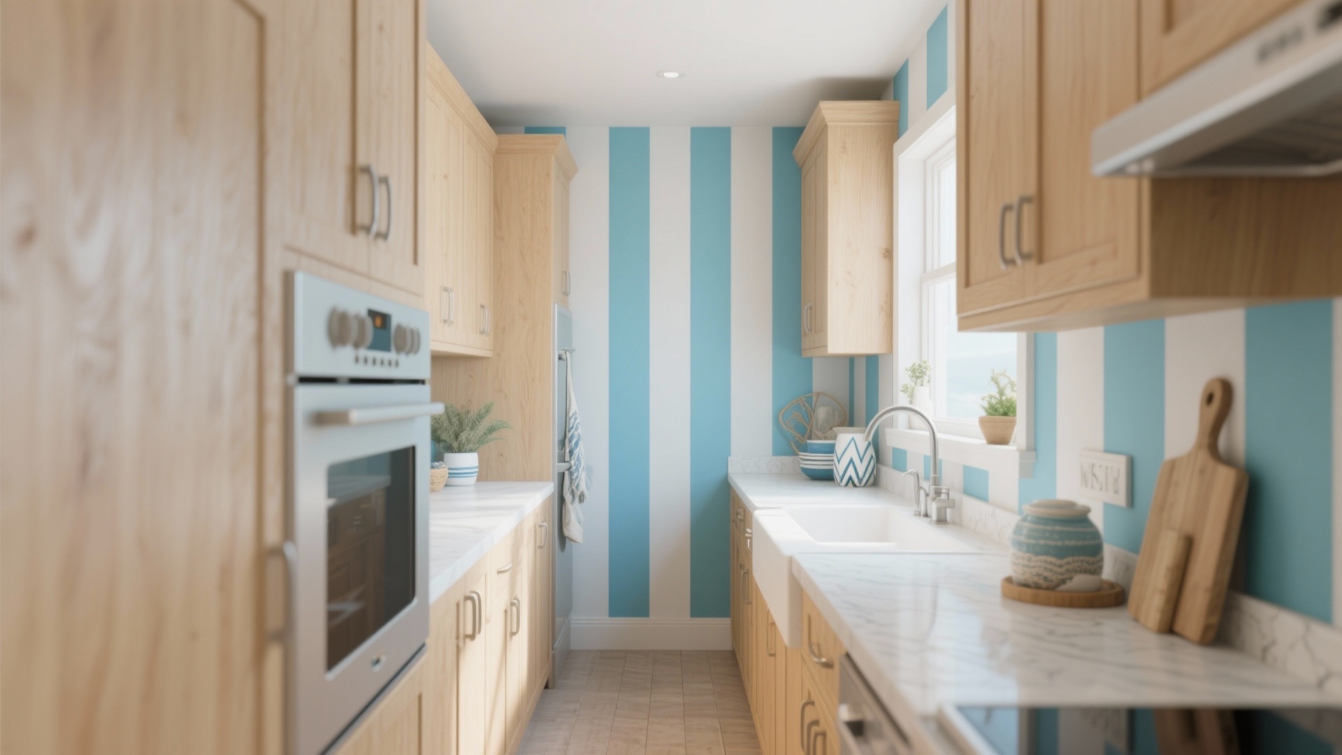 Blue Wallpaper for Small Kitchen That Feels Too Plain
