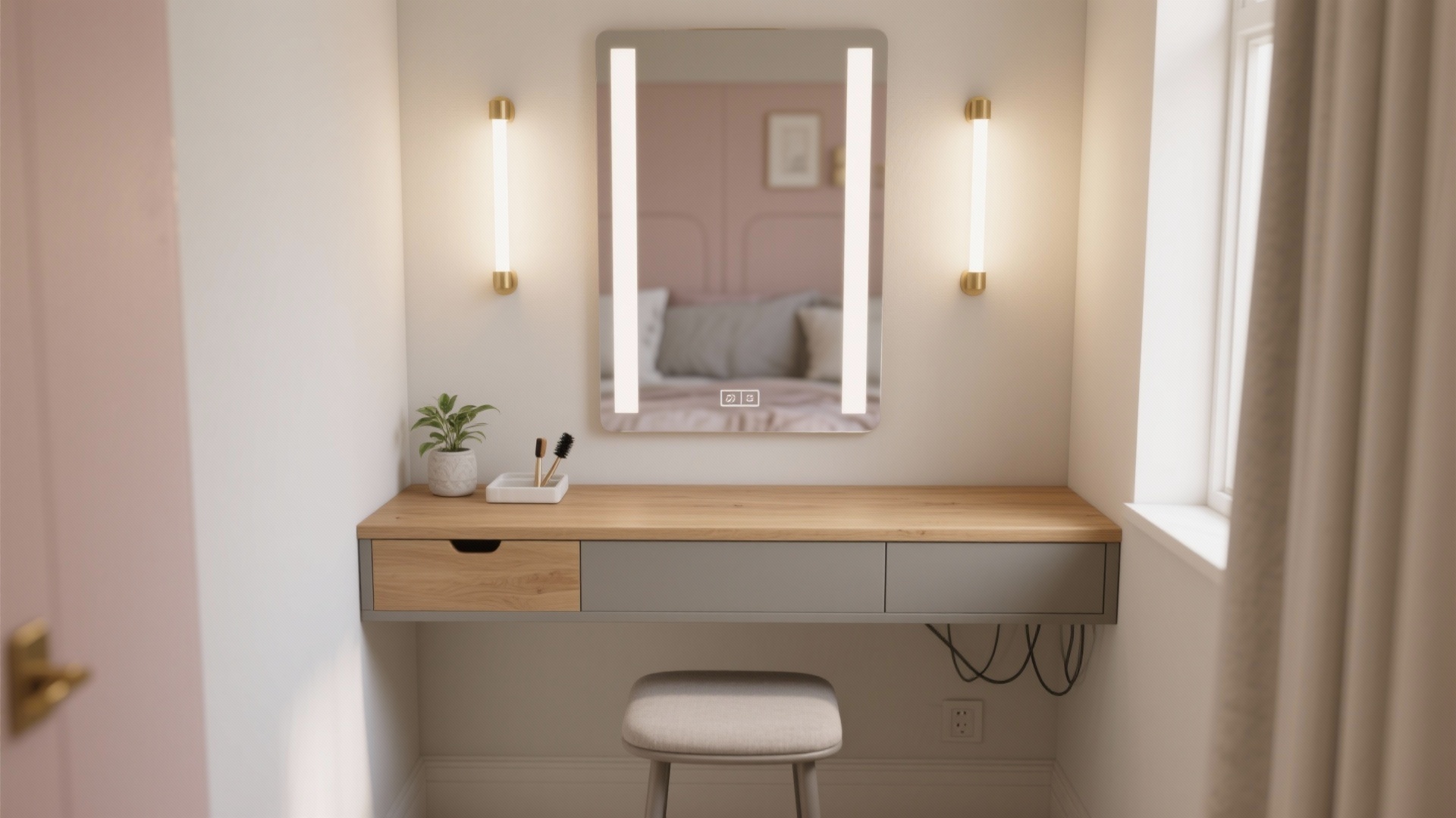Bedroom Too Tight? Small Space Makeup Table Fix