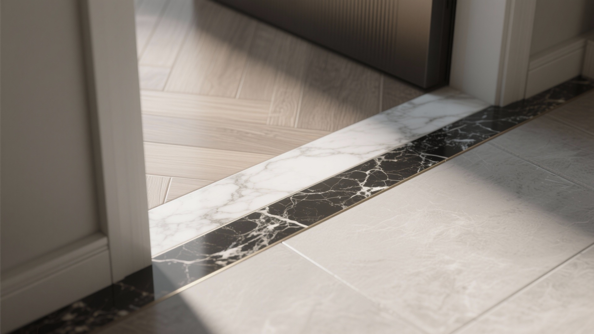 Bathroom doorway looks plain? 5 marble threshold ideas
