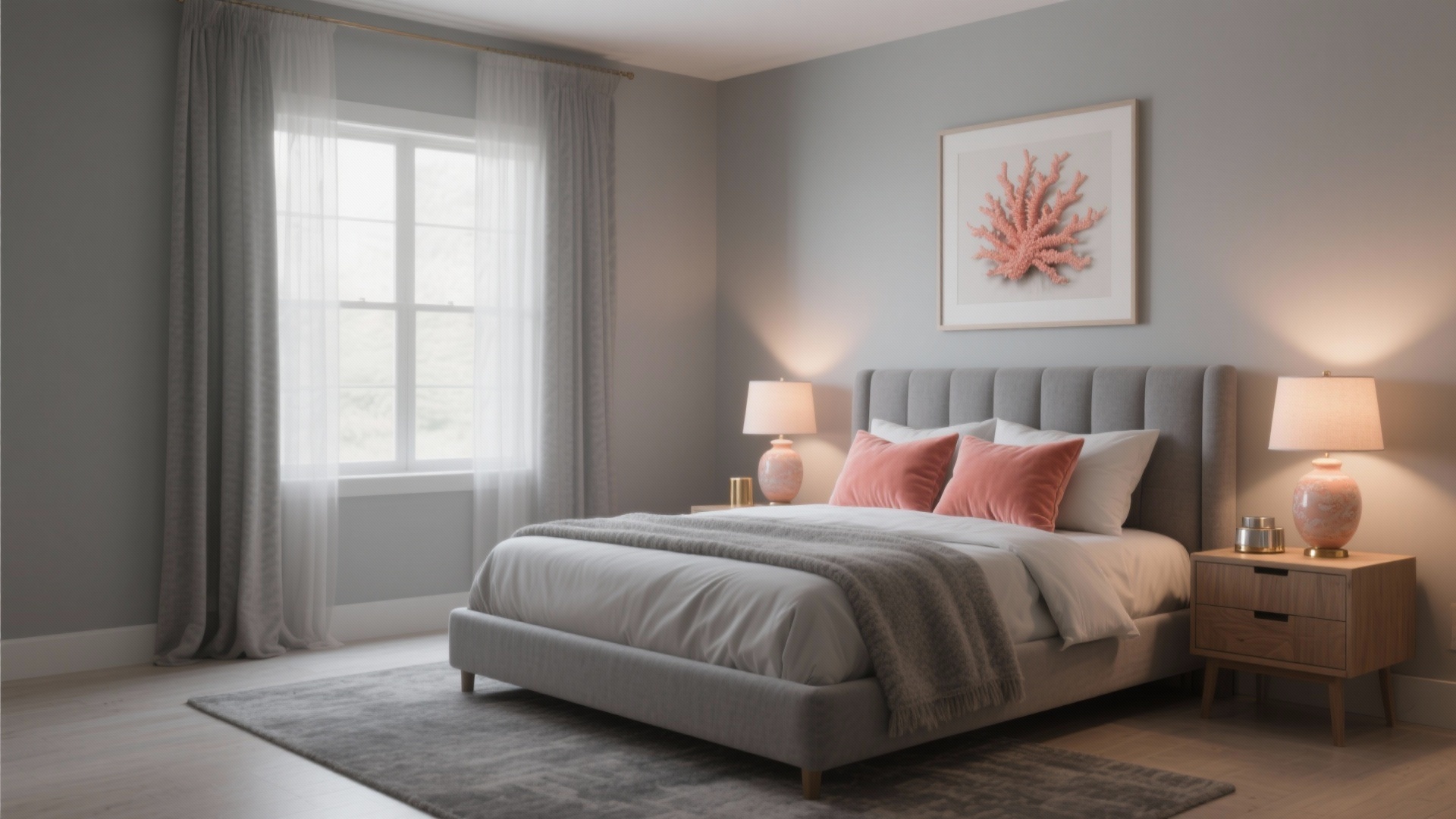 Coral and Gray Bedroom Ideas: Too Bright or Just Right?