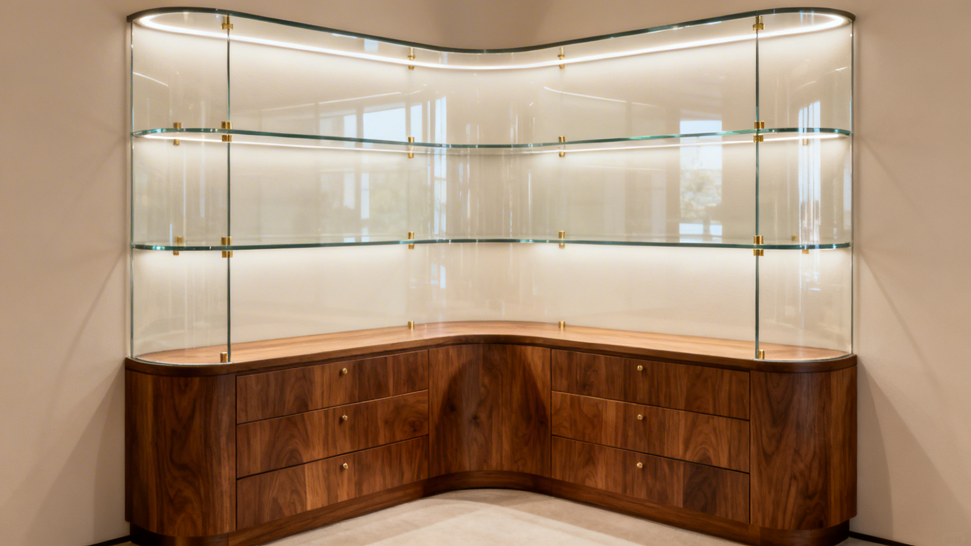 5 wooden showcase designs for living room with glass