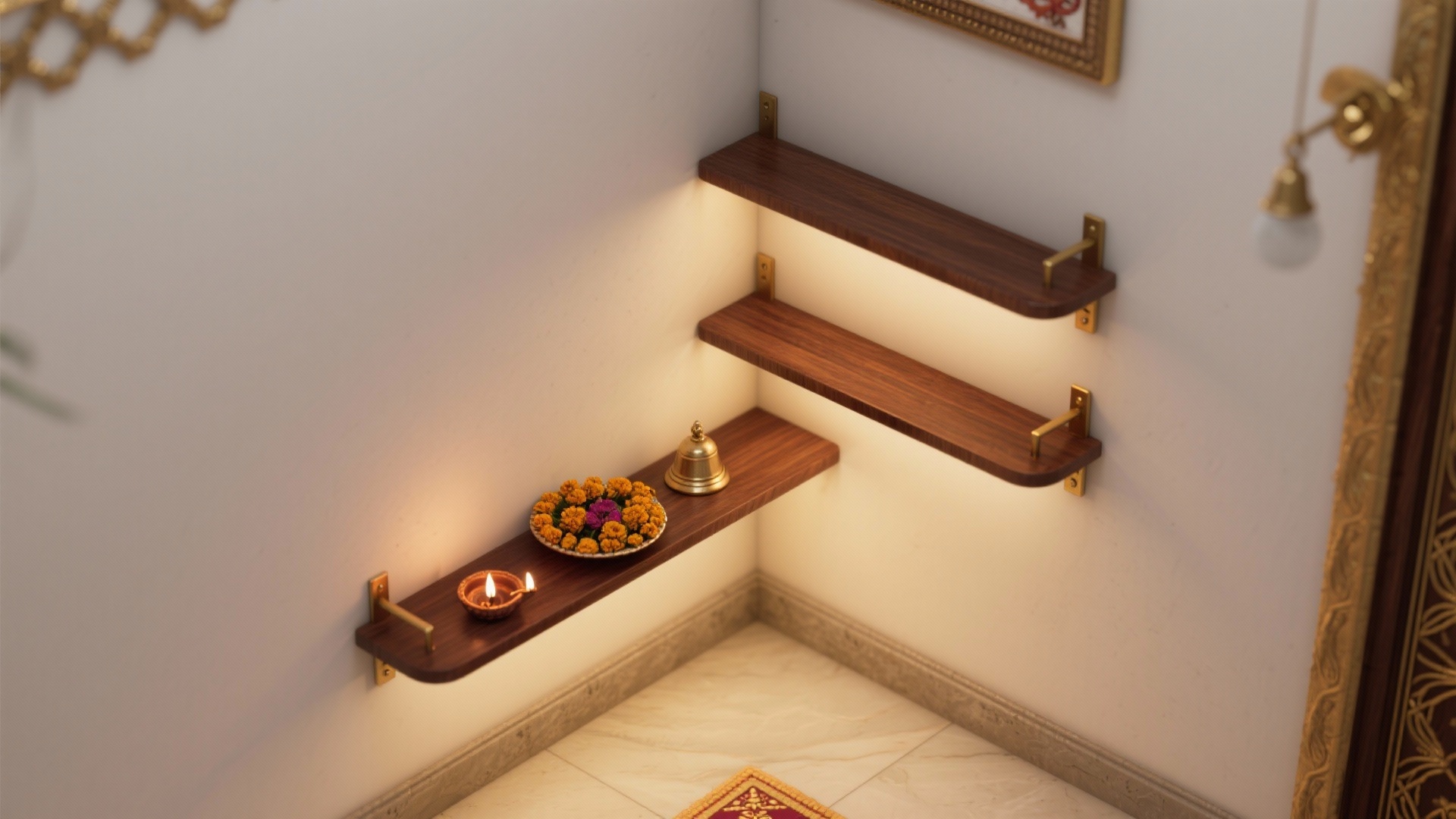 5 Puja Room Wall Designs for Small Spaces