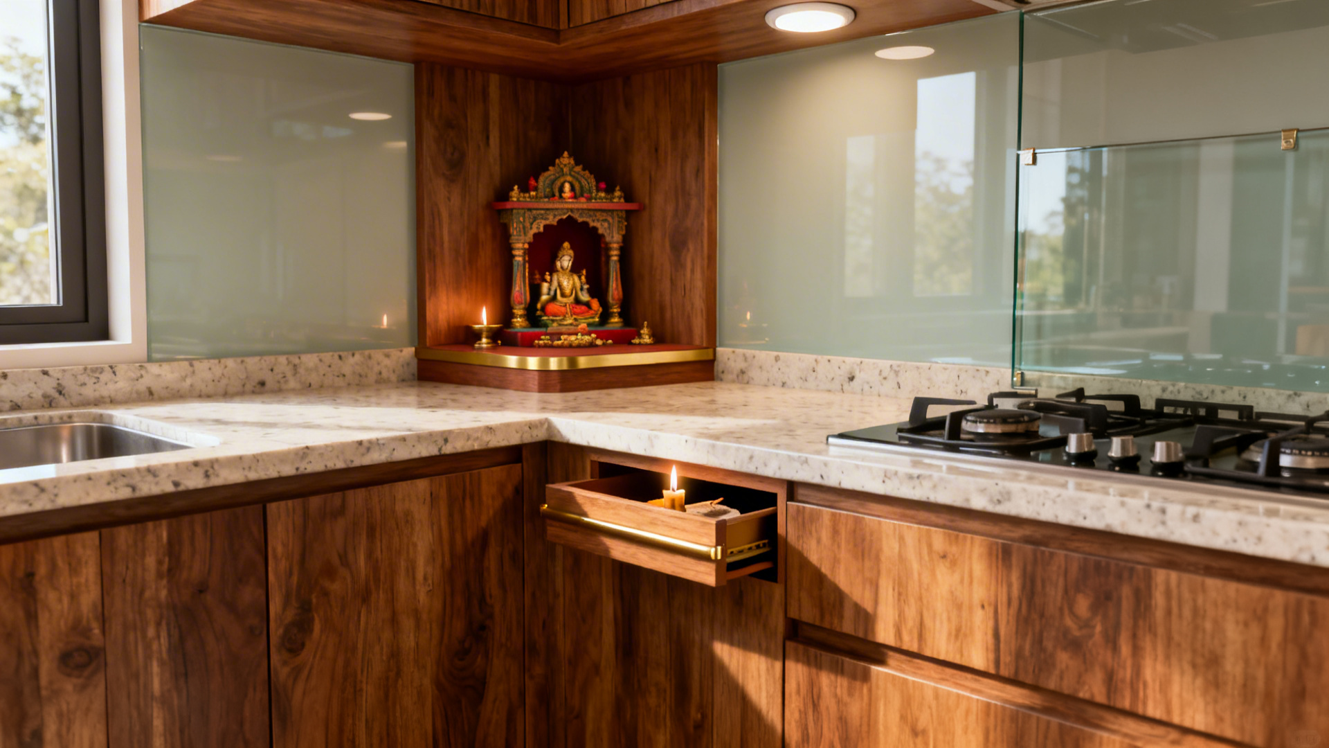 Kitchen Too Small? 5 Pooja Room Inside Kitchen Ideas