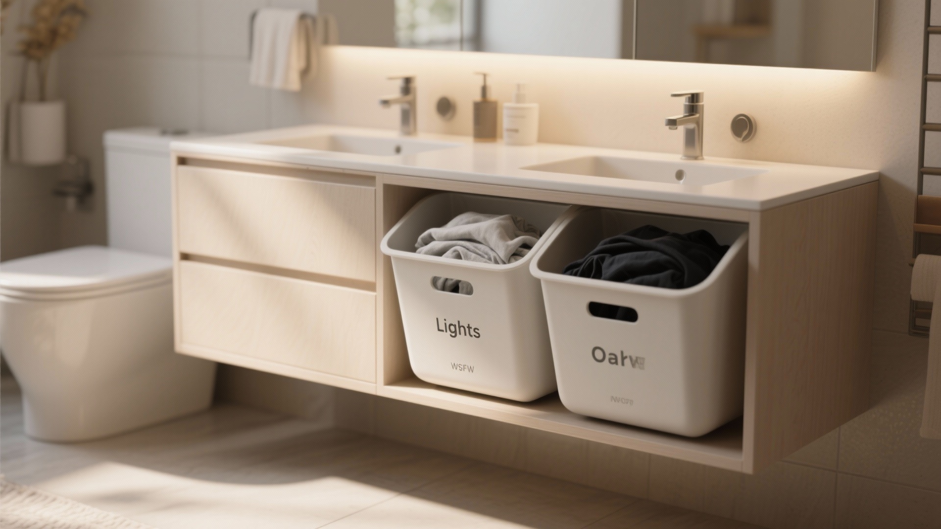 No Space for Laundry? 10 Bathroom Laundry Basket Ideas