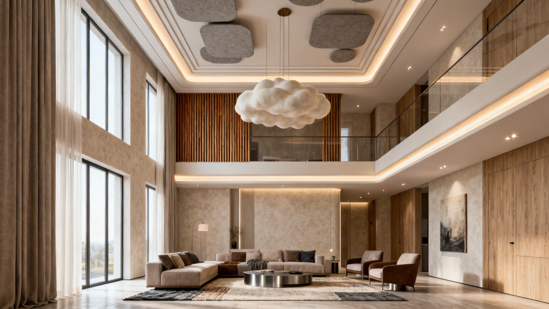 Double Height Living Room Feels Echoey? False Ceiling Fixes