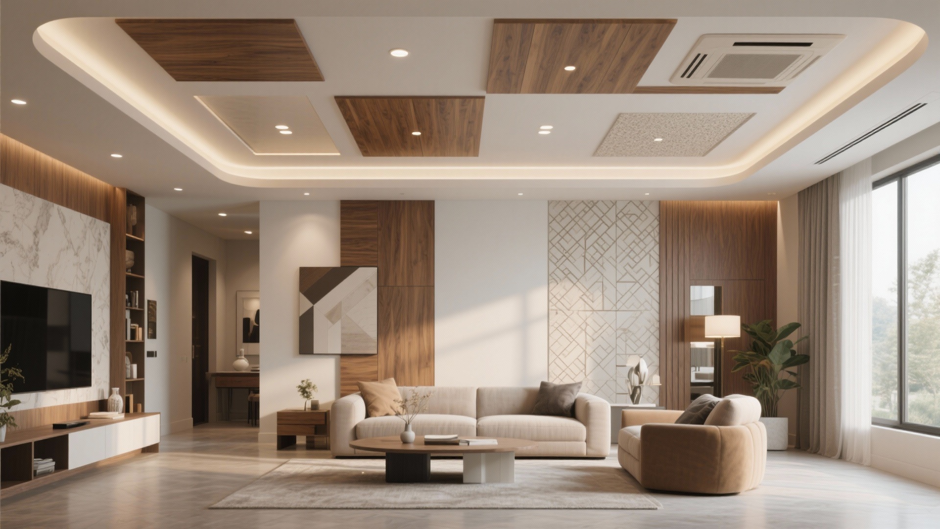 5 Simple False Ceiling Designs for Drawing Room