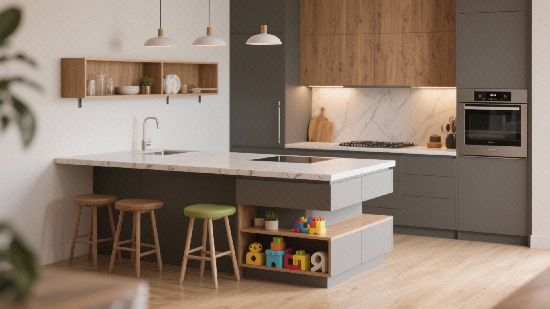 10 Kitchen Island Attached to Wall Ideas