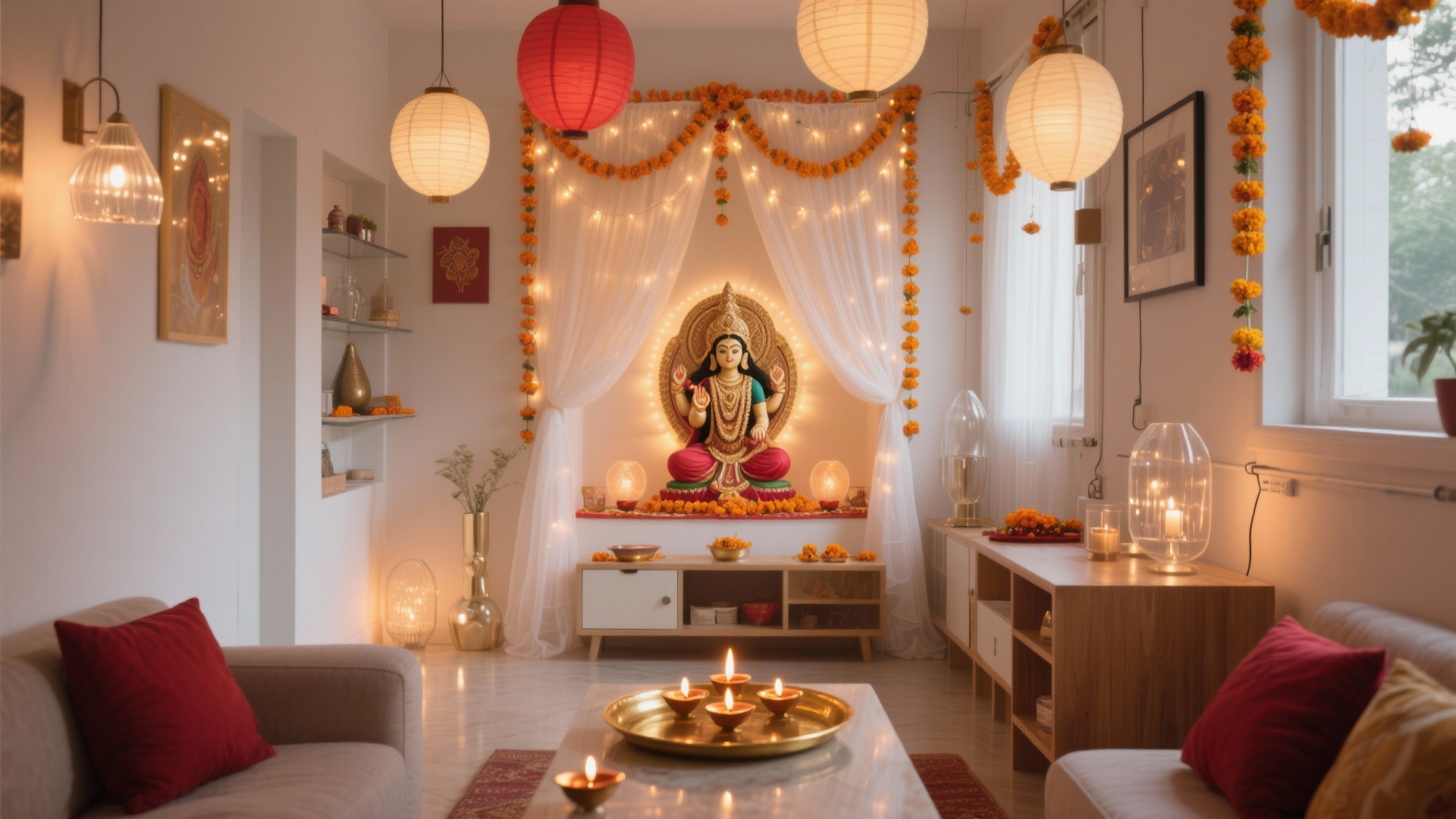 Durga Puja Lighting Decoration: 5 Expert Ideas for Small Homes