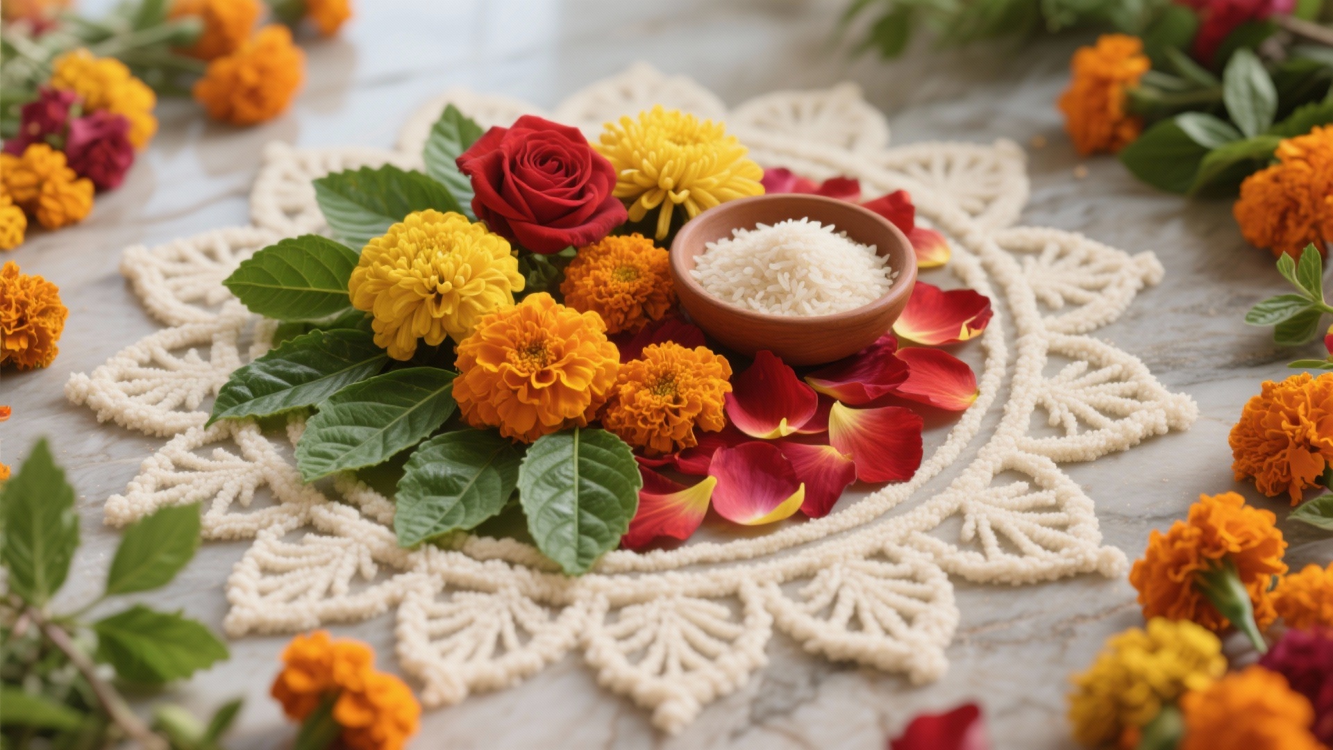 5 Ideas of Rangoli Design for Tulsi Pooja