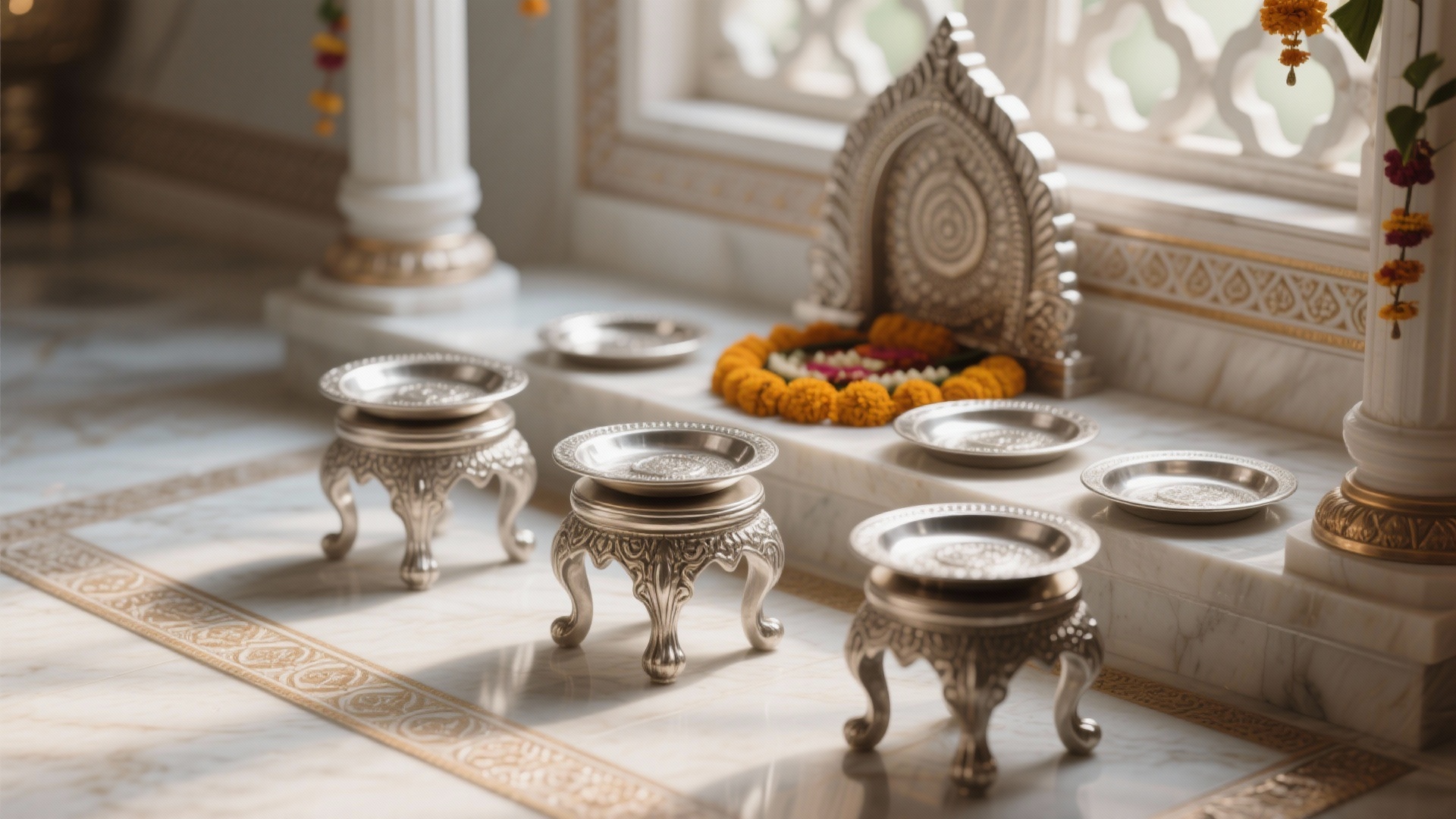 10 Small Silver Plates for Pooja Ideas