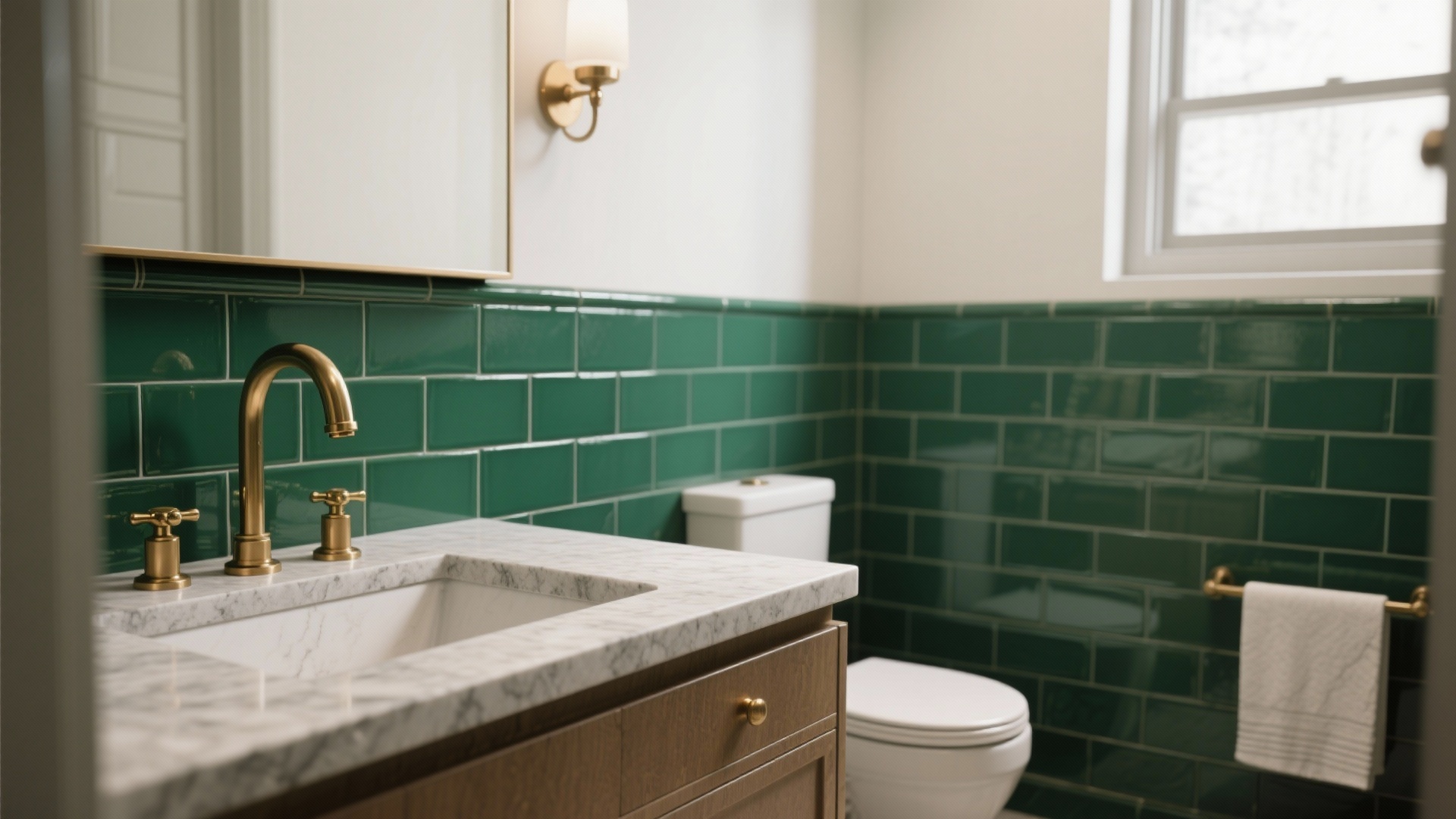 Emerald Green Subway Tile Bathroom — 5 Ideas