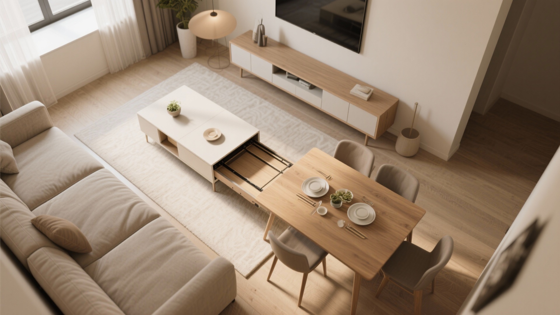 10 Small Living Room Ideas with TV & Dining Table