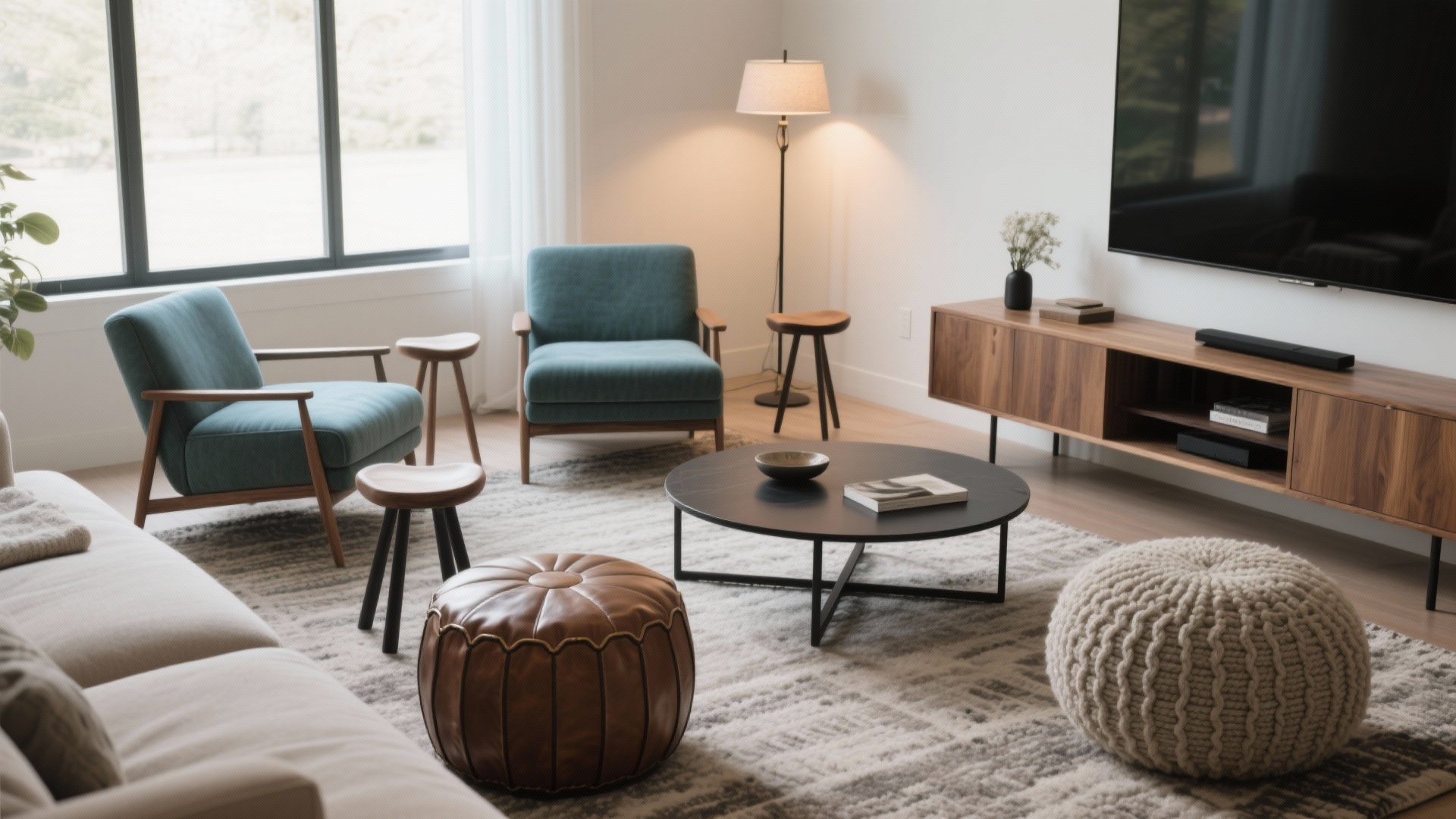 Living Room Feels Cramped? 6 Living Room Stools That Add Seats