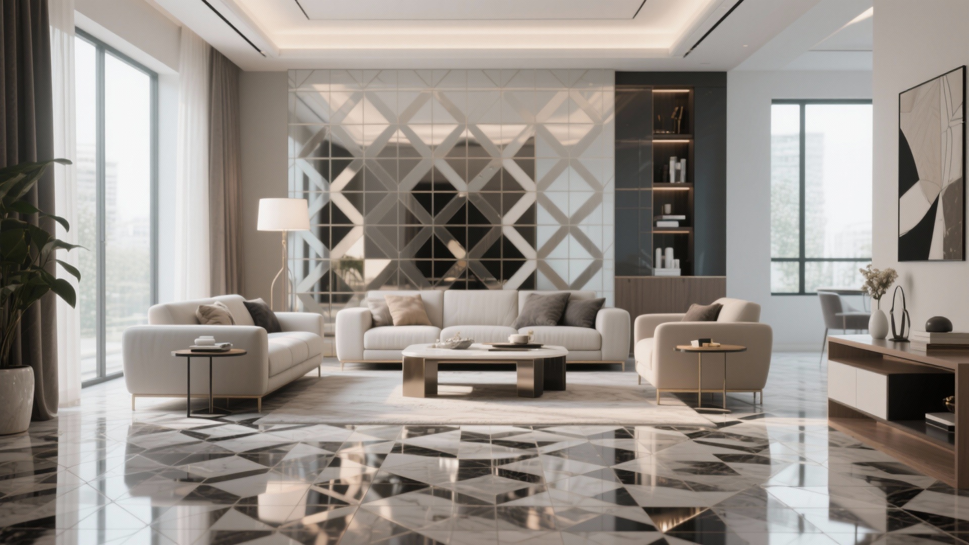 10 Glossy 32x32 Tile Ideas for a Stylish Living Room