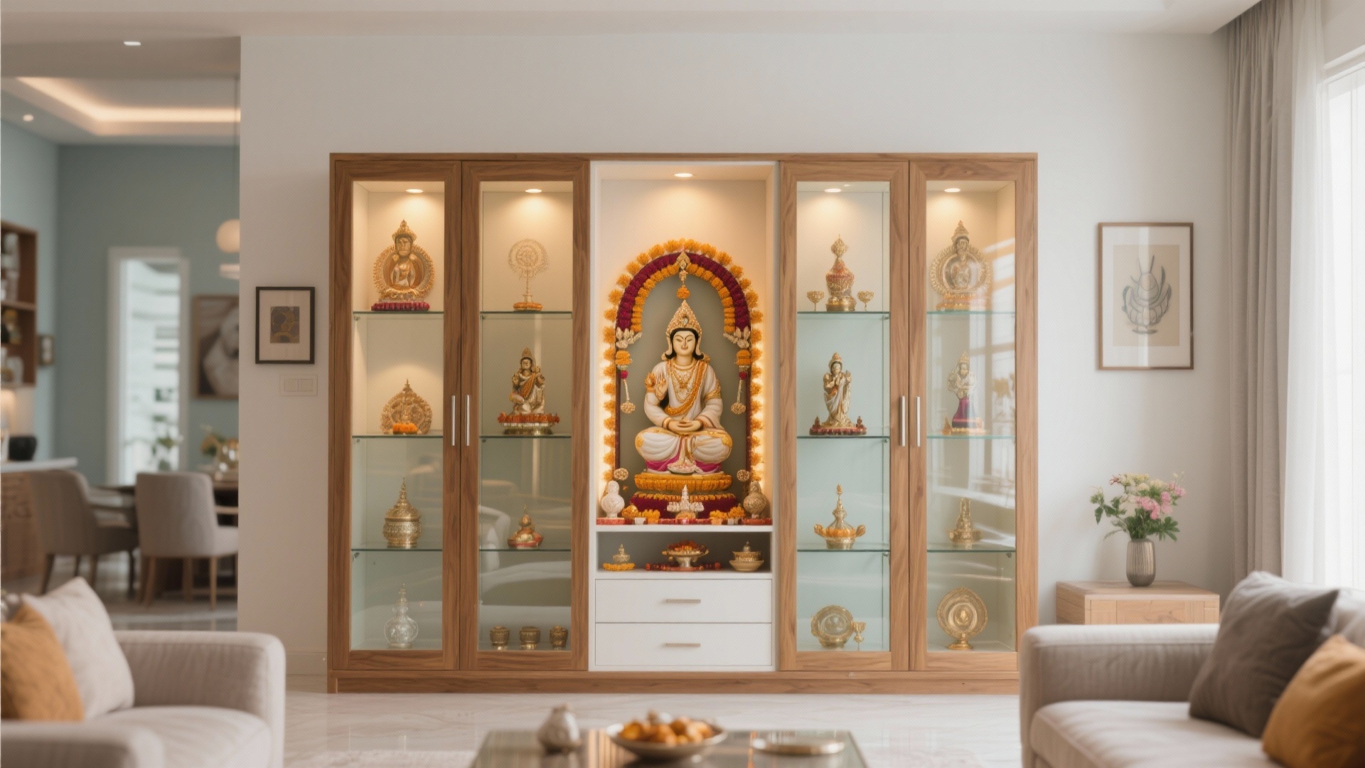 5 Pooja Shelf Ideas for Living Room