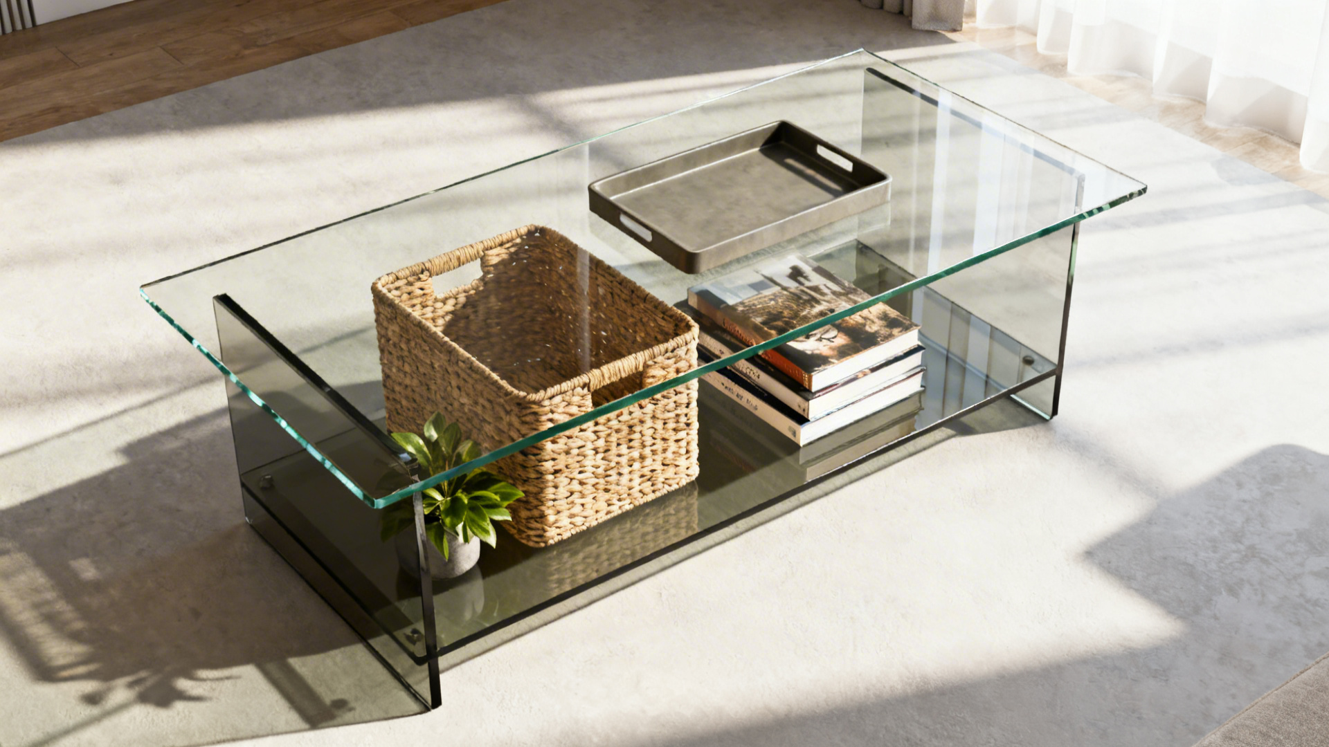 Small Living Room Feels Crowded? 5 Glass Cocktail Table Ideas