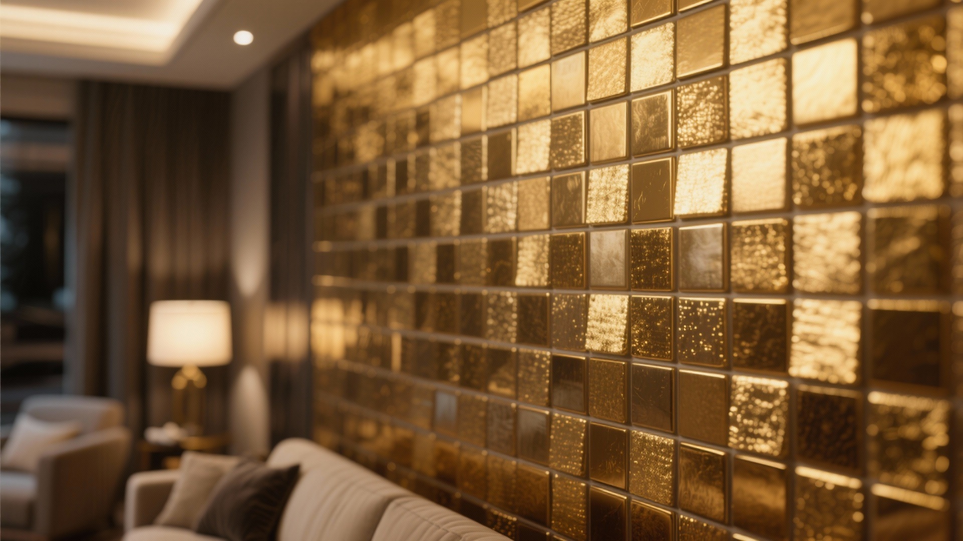 Small Drawing Room Looks Plain? 5 Wall Tile Design Ideas