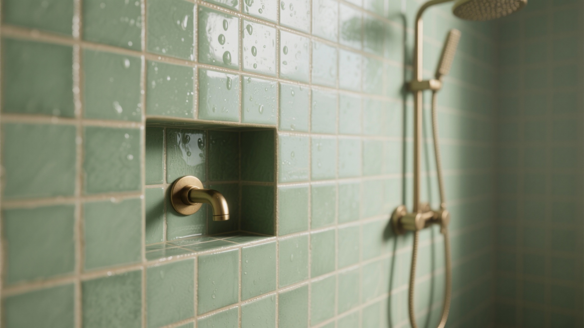 Small Bathroom Feels Dull? Try a Beige Green Bathroom Fix