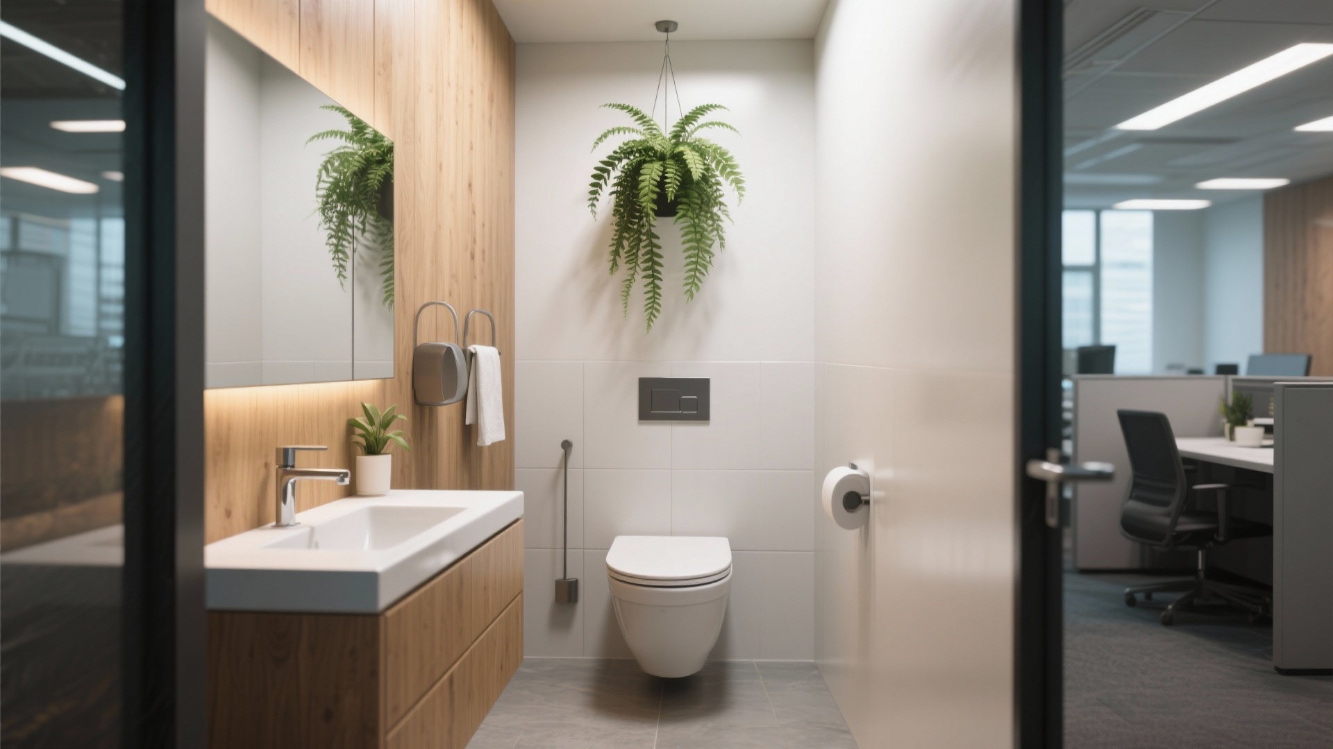 Office Bathroom Ideas for Small, Dull Spaces (10 Fixes)