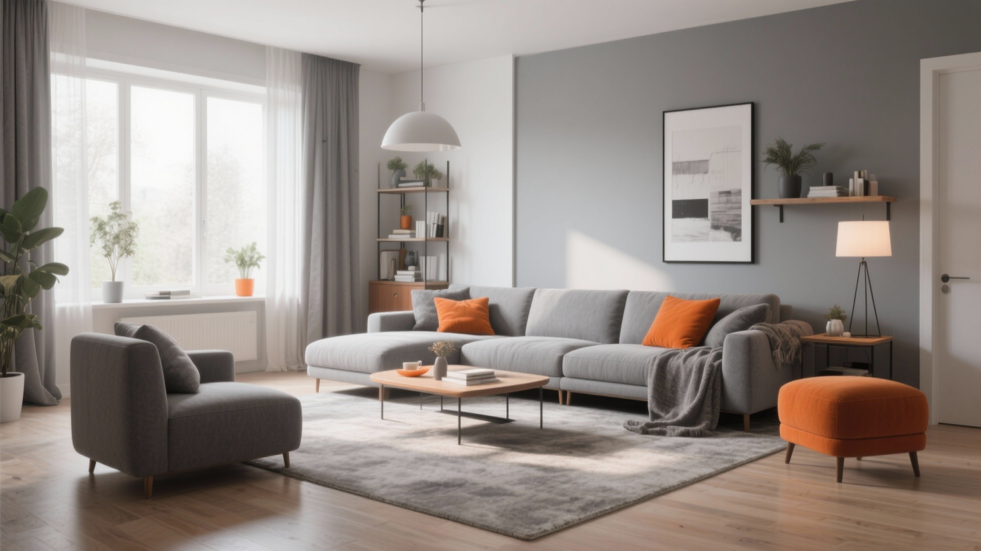 10 Grey and Orange Living Room Ideas for Modern Homes