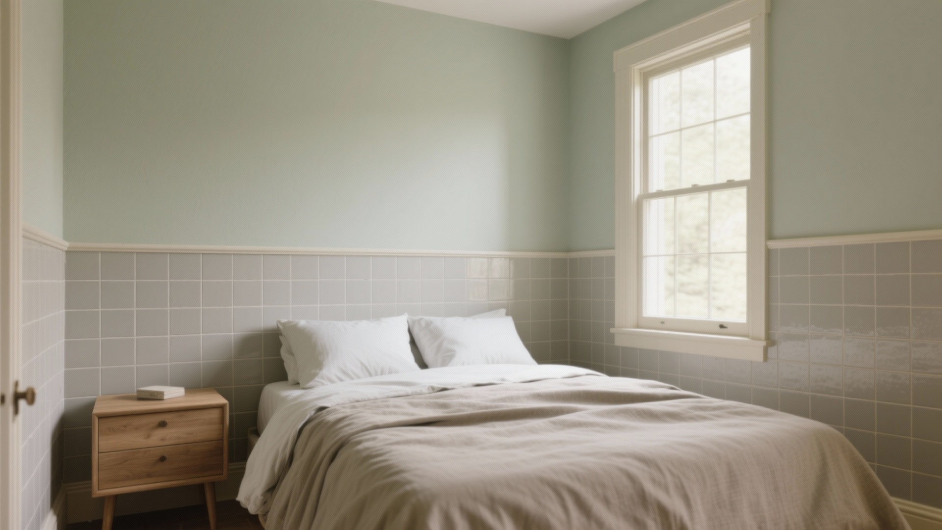 Small Bedroom Walls Getting Scuffed? Half Wall Tiles Design Ideas