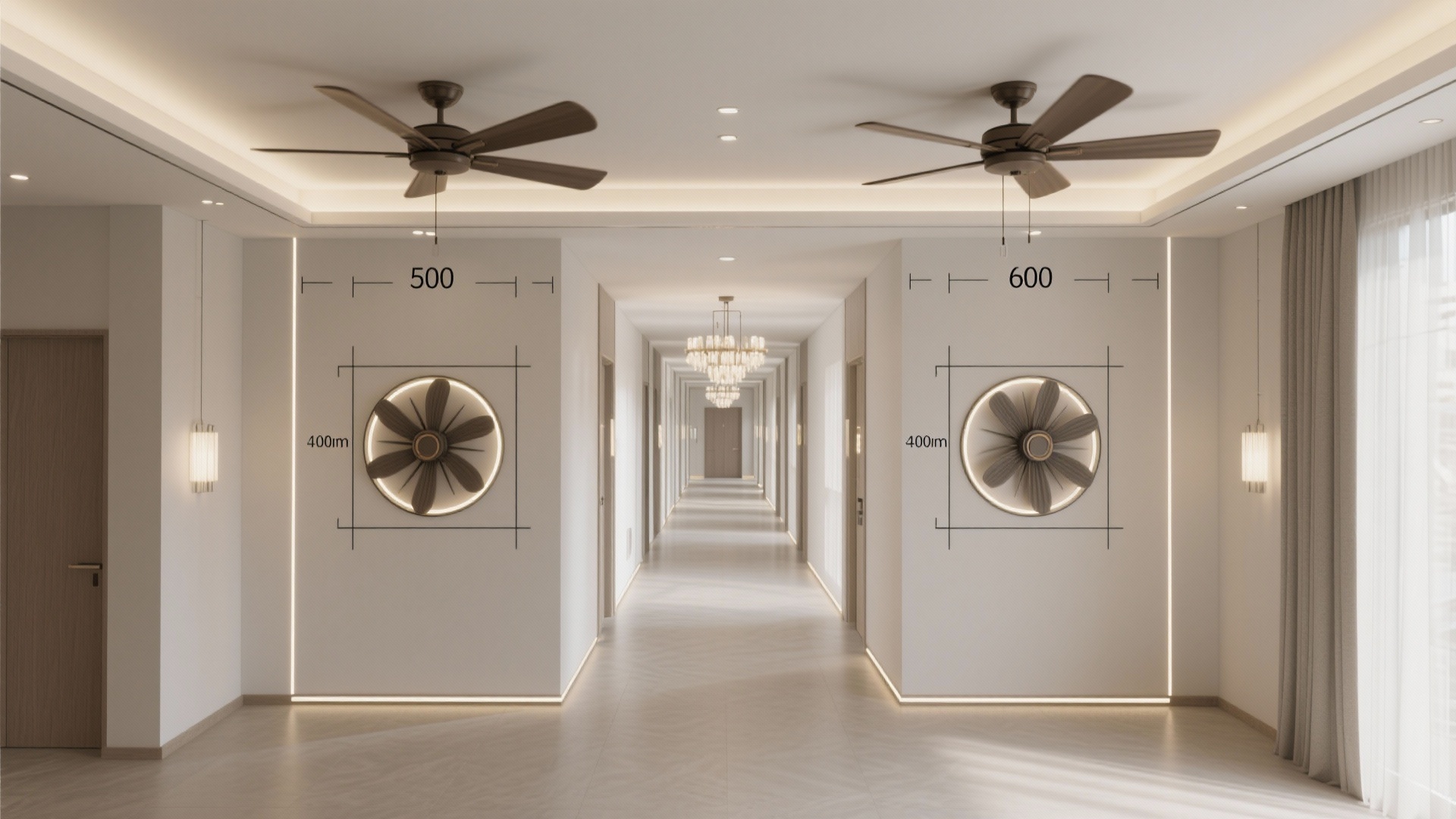 Hall Feels Hot? Modern 2 Fan POP Design for Hall Fix
