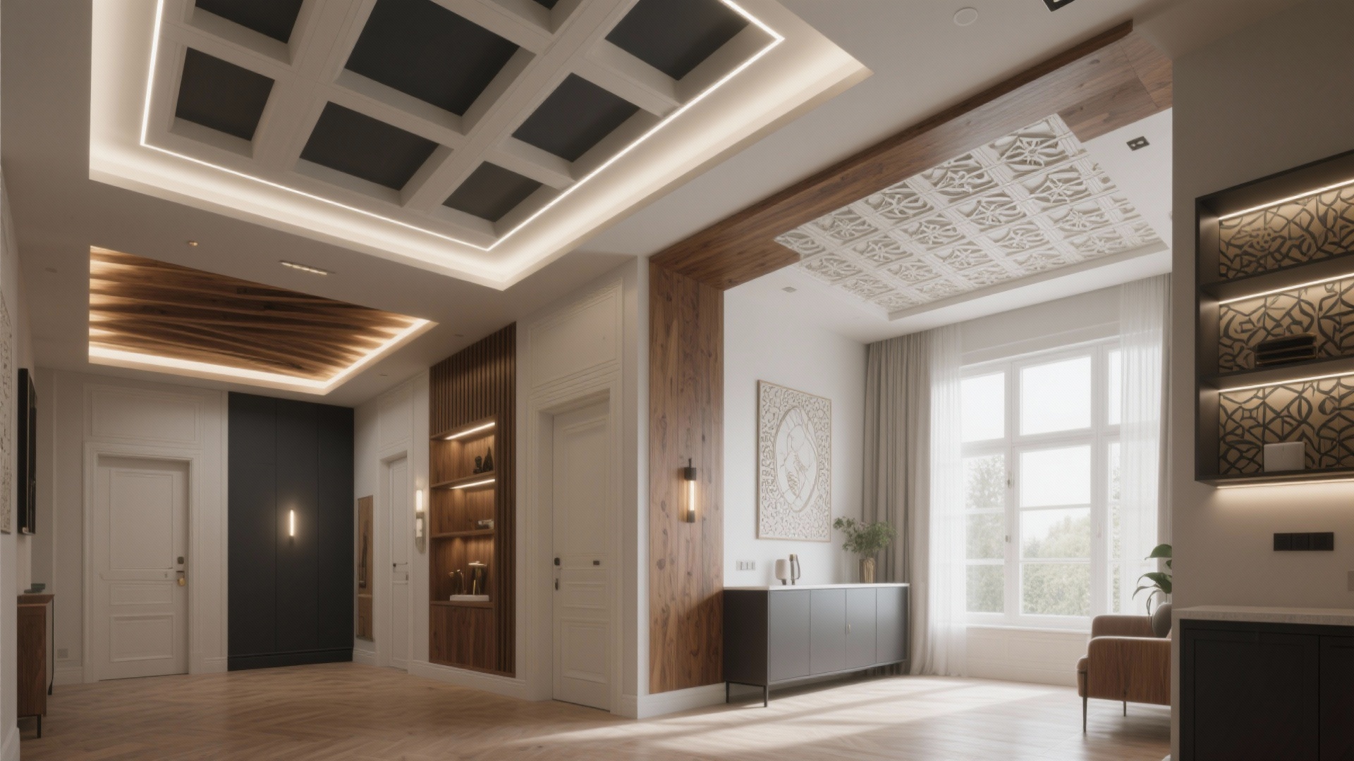 Hall Feels Flat or Low? 5 Hall Room Ceiling Design Ideas