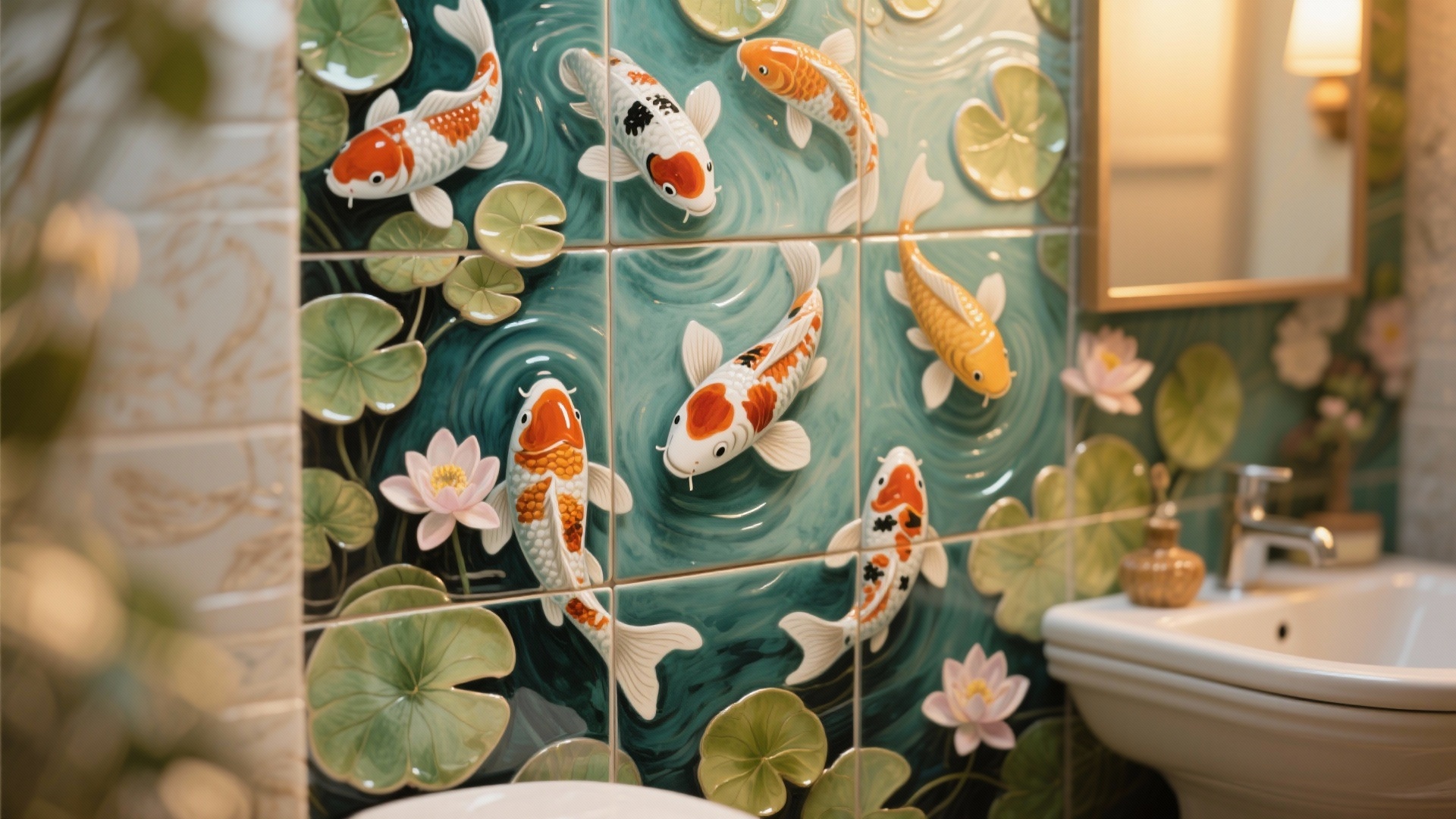 Small Bathroom Feels Plain? Fish Tile Bathroom Ideas