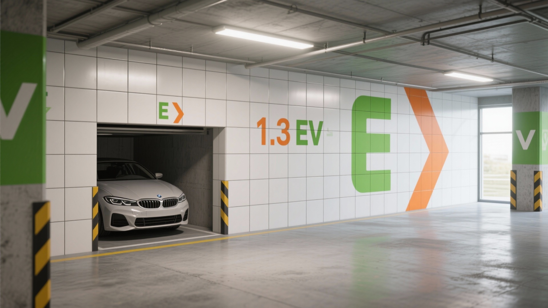 5 Car Parking Wall Tiles Design with Picture