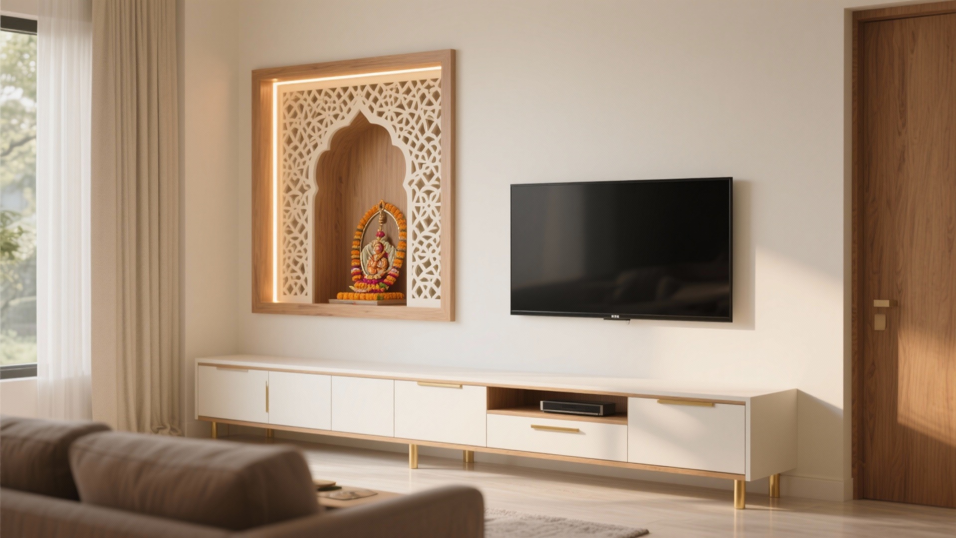 5 Small Pooja Room Designs in Living Room