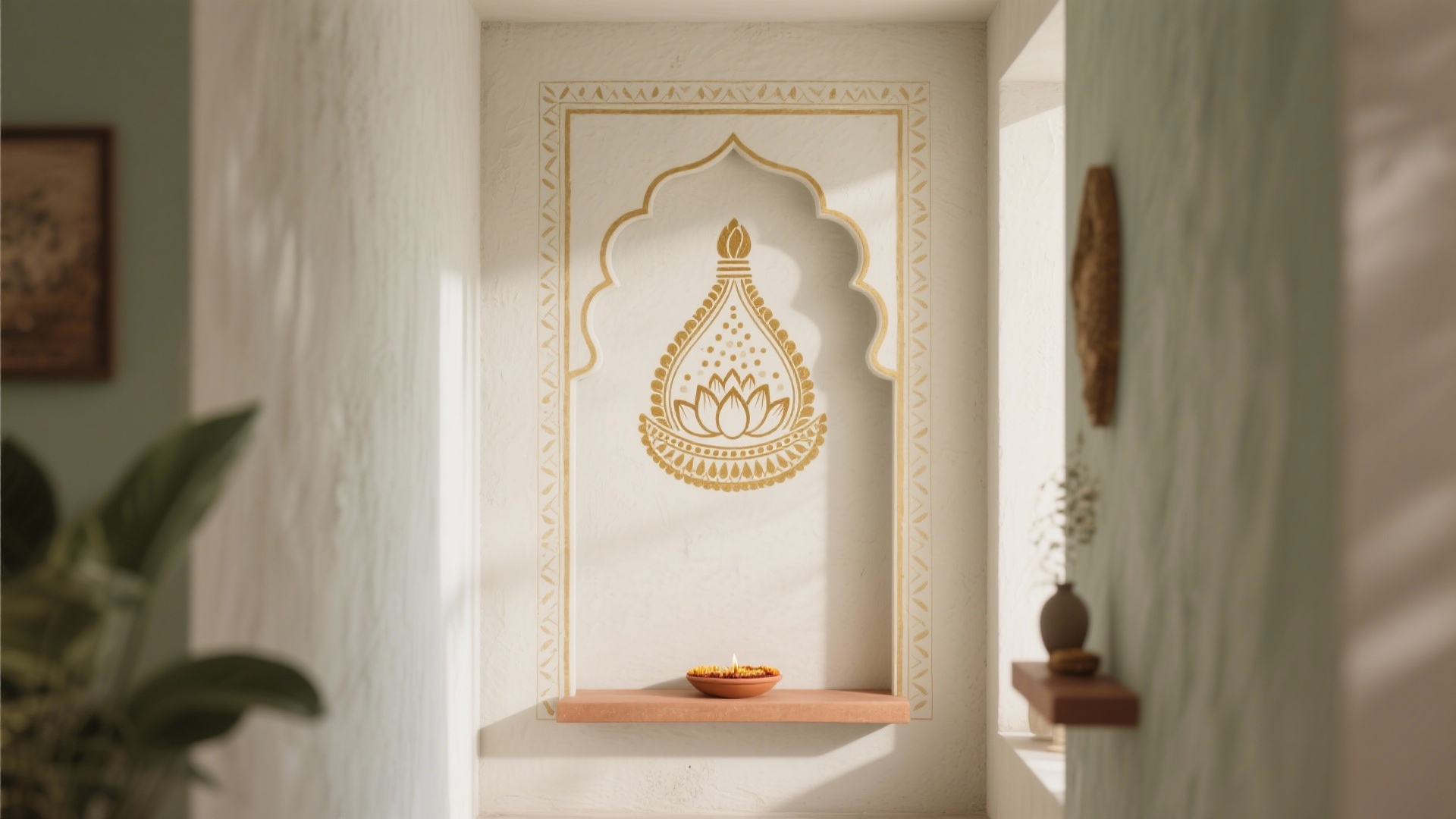 5 Kalash Design on Wall Ideas for Small Spaces