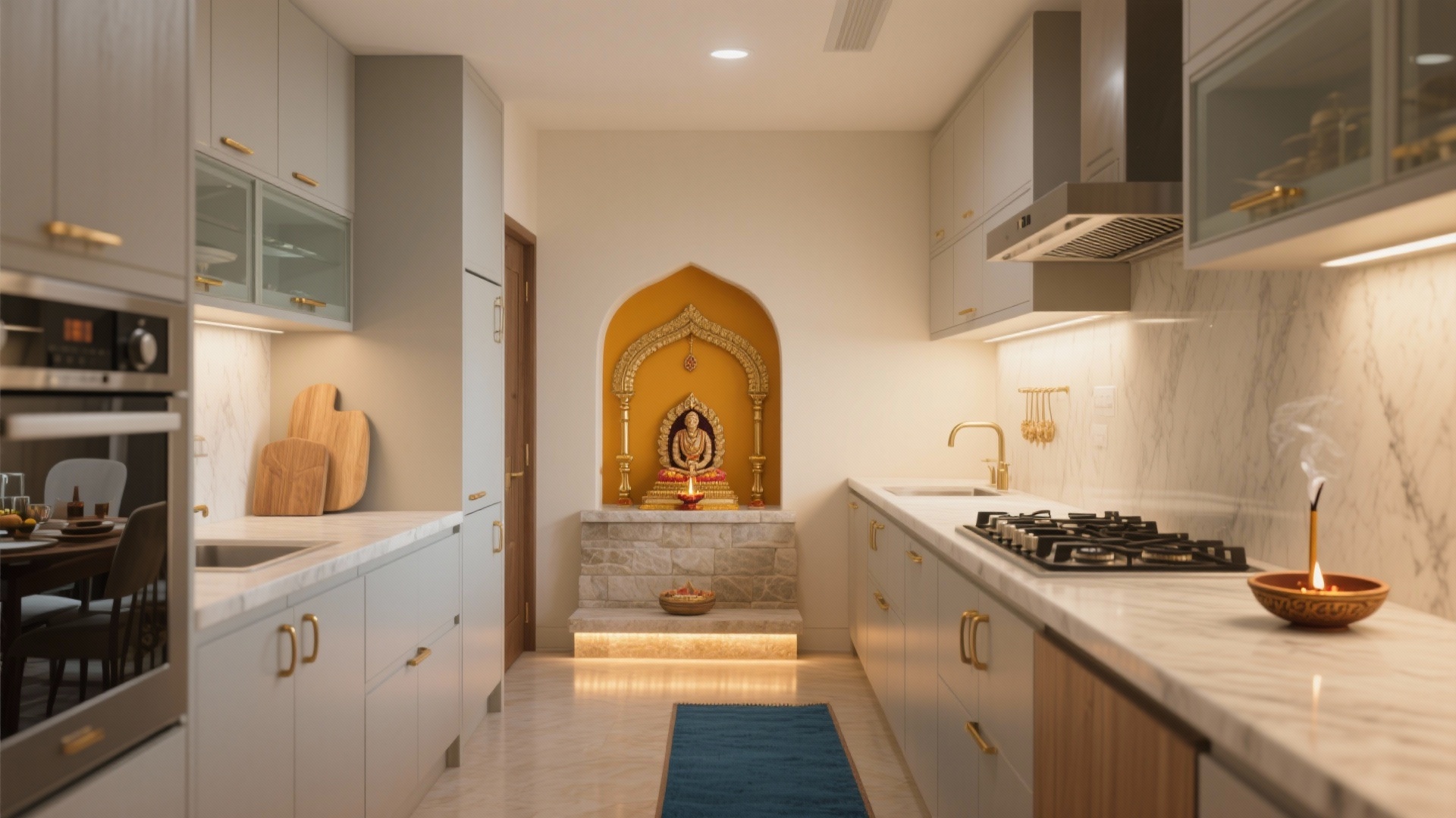 Kitchen with Pooja Room Designs: Practical Ideas for Modern Homes